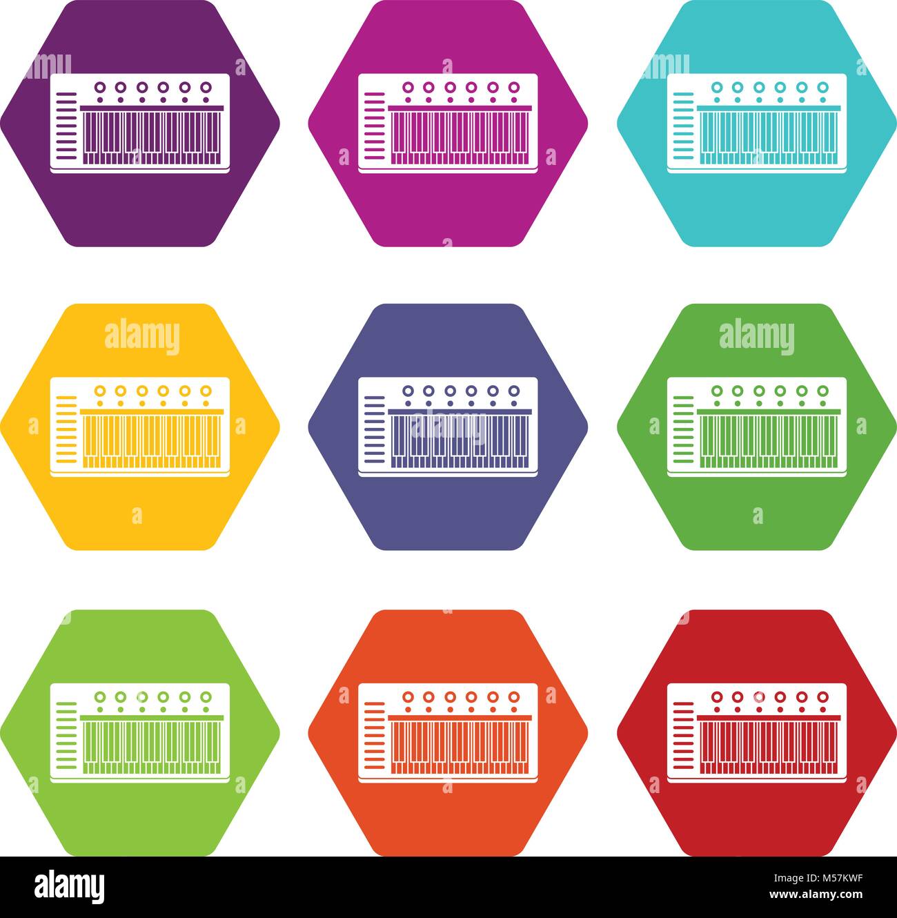 Electronic synth icon set color hexahedron Stock Vector Image & Art - Alamy