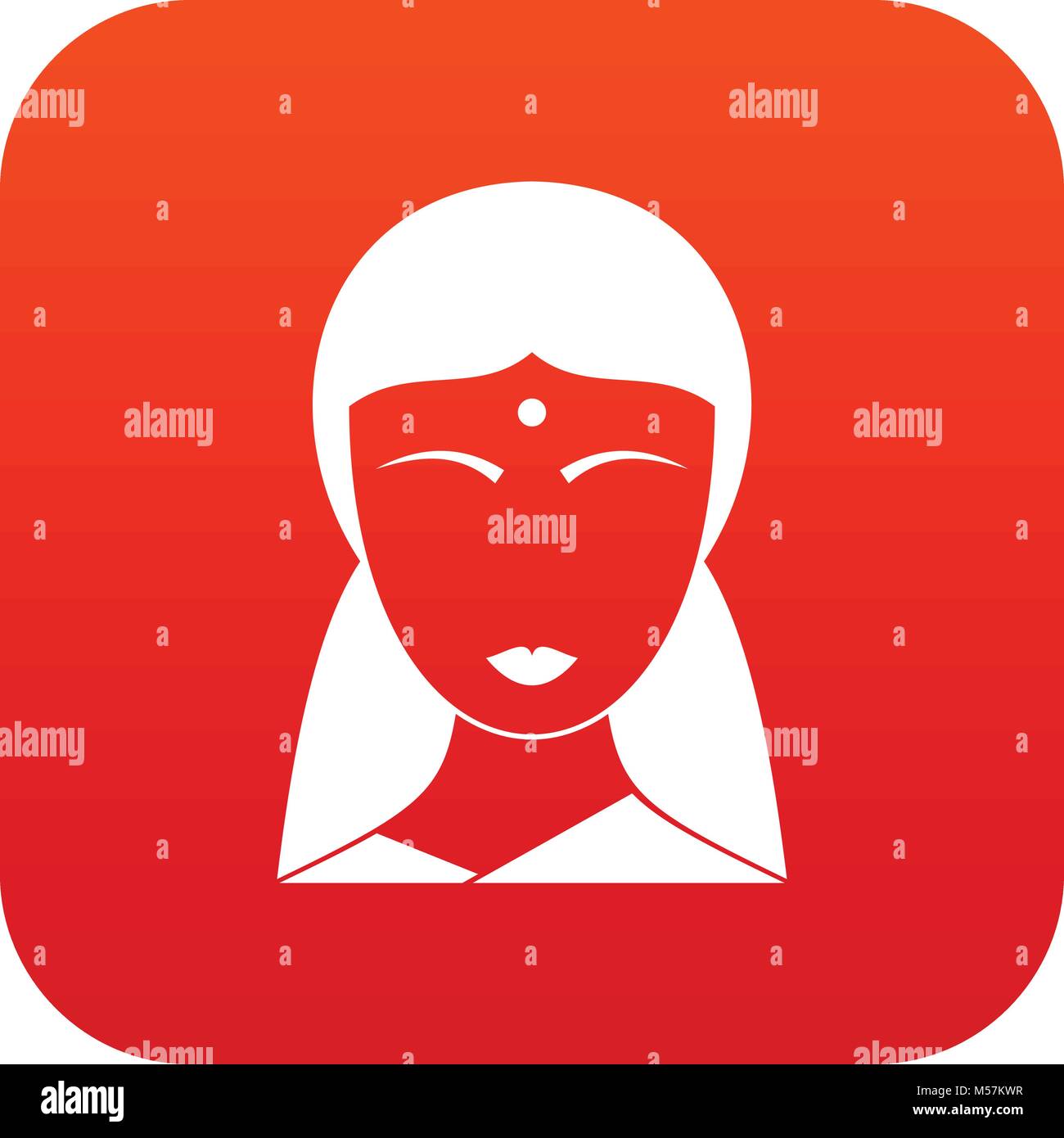Indian woman icon digital red Stock Vector Image & Art - Alamy