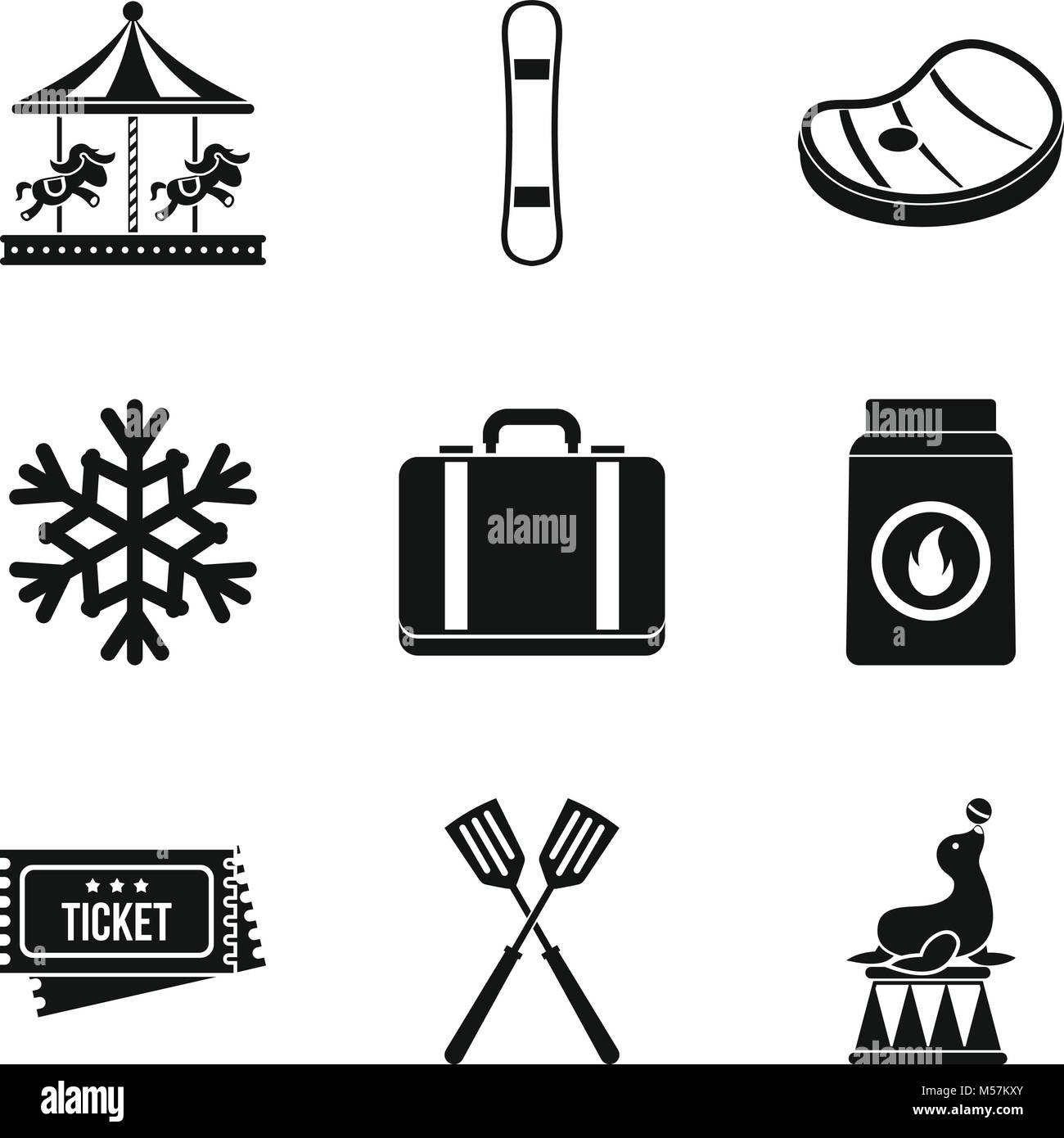 Family activity icons set, simple style Stock Vector Image & Art - Alamy