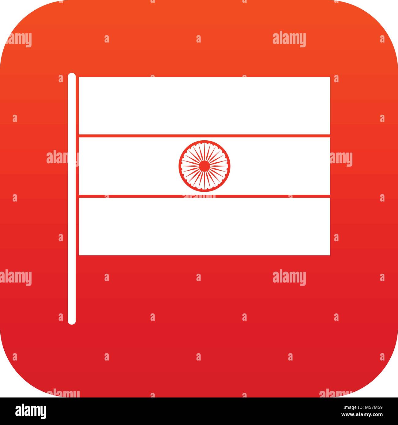 Indian flag icon digital red Stock Vector Image & Art - Alamy