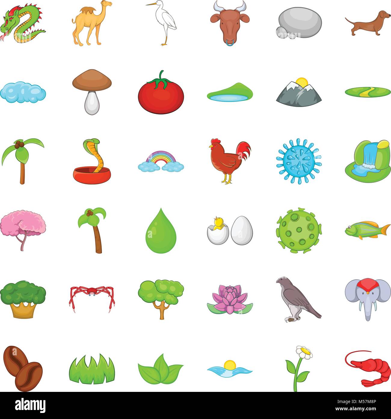 Normal life icons set, cartoon style Stock Vector Image & Art - Alamy