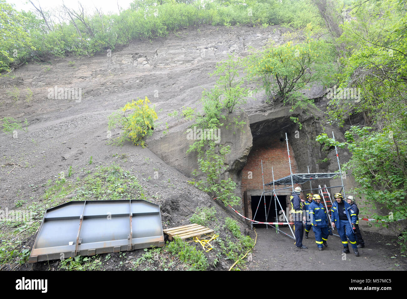 Entrance to Nazi German secret underground oil refinery codename Dachs ...