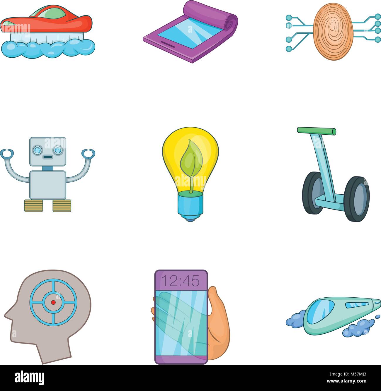 Cyborg icons set, cartoon style Stock Vector Image & Art - Alamy