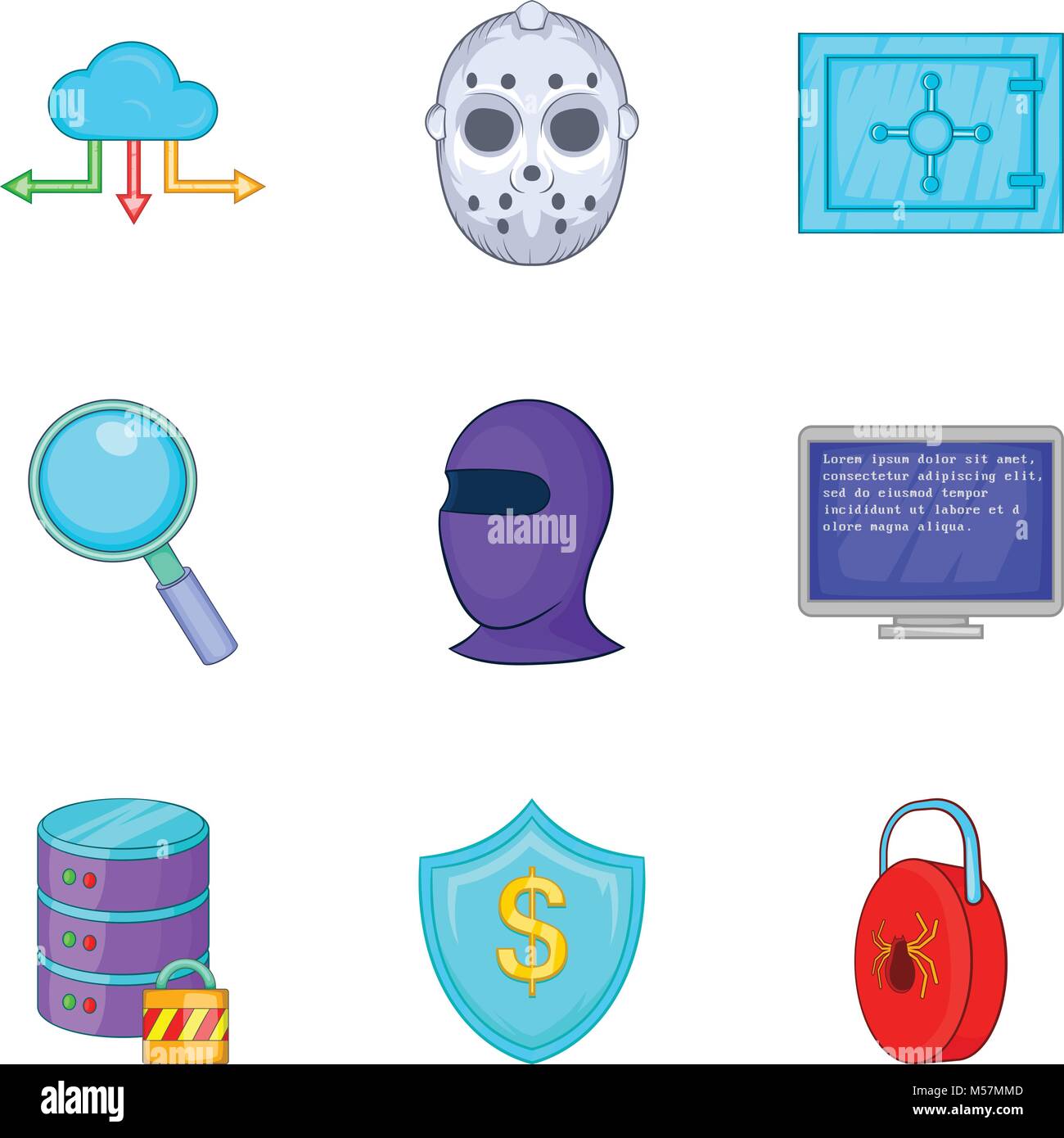 Safety icons set, cartoon style Stock Vector Image & Art - Alamy