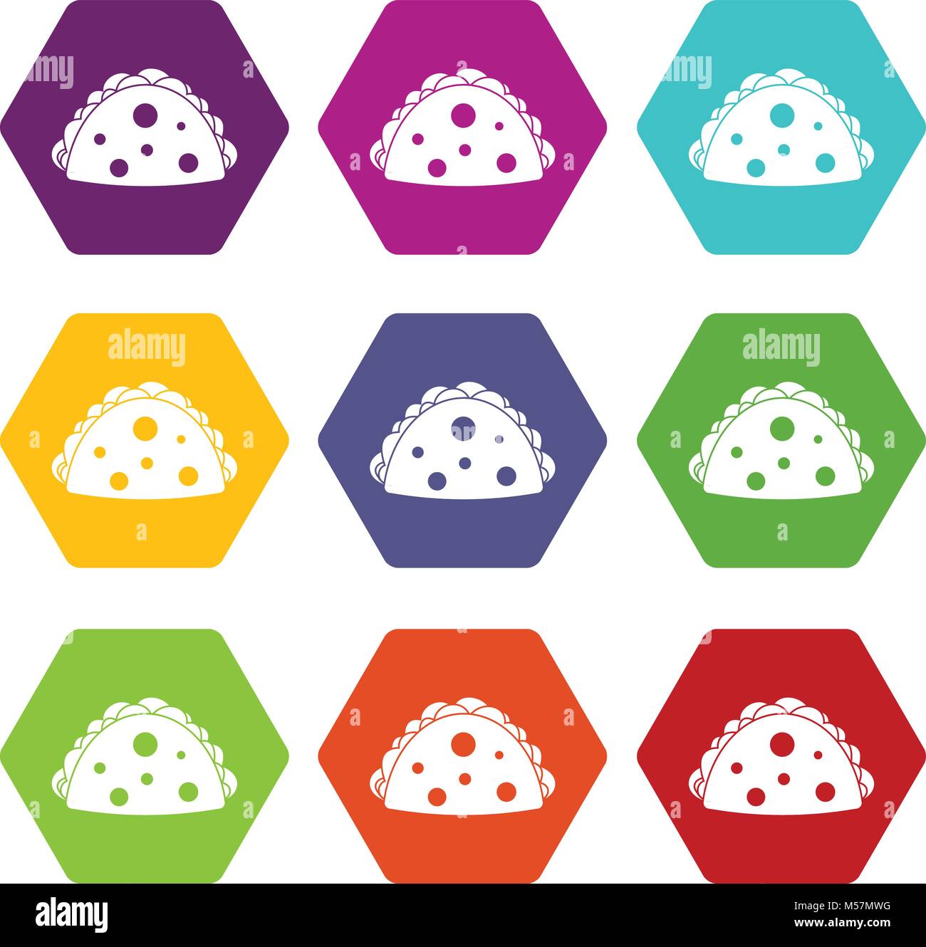 Empanada, cheburek or calzone icon set color hexahedron Stock Vector ... Empanada, cheburek or calzone icon set color hexahedron Stock Vector ...