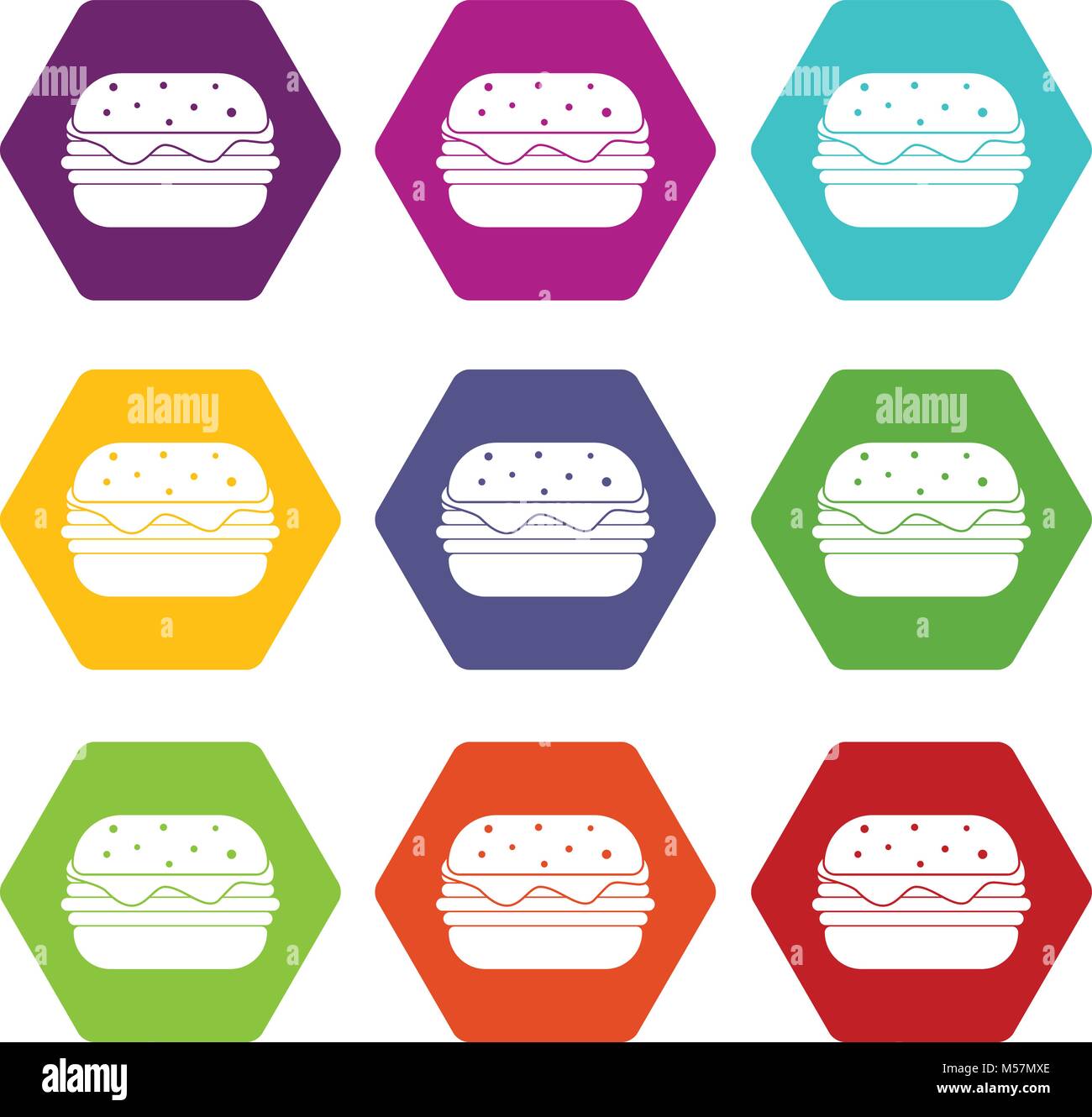 Hamburger icon set color hexahedron Stock Vector Image & Art - Alamy