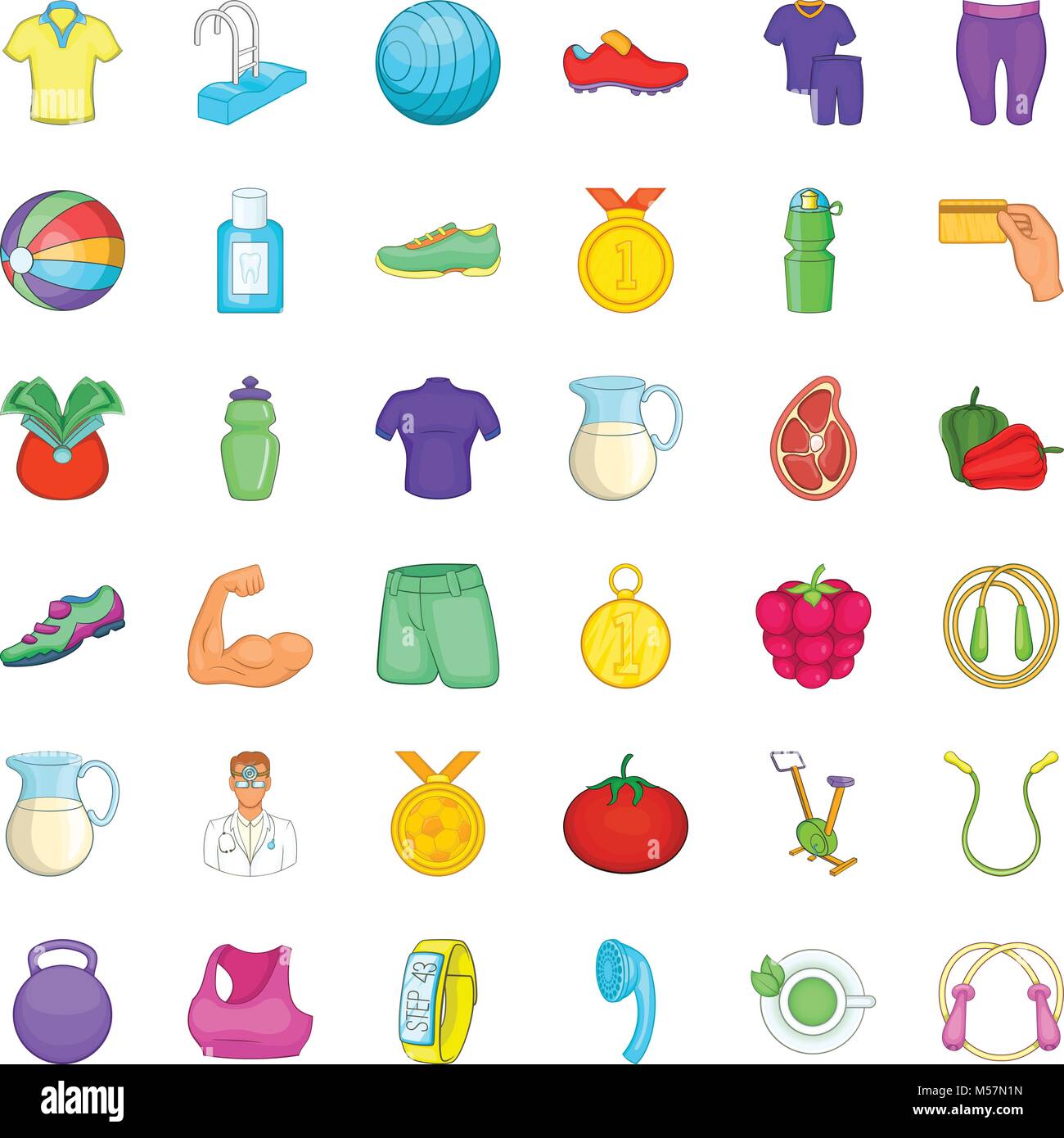 Natural respectable icons set, cartoon style Stock Vector Image & Art ...