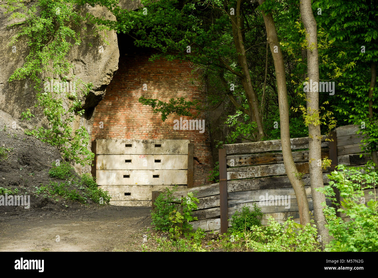 Entrance to Nazi German secret underground oil refinery codename Dachs ...
