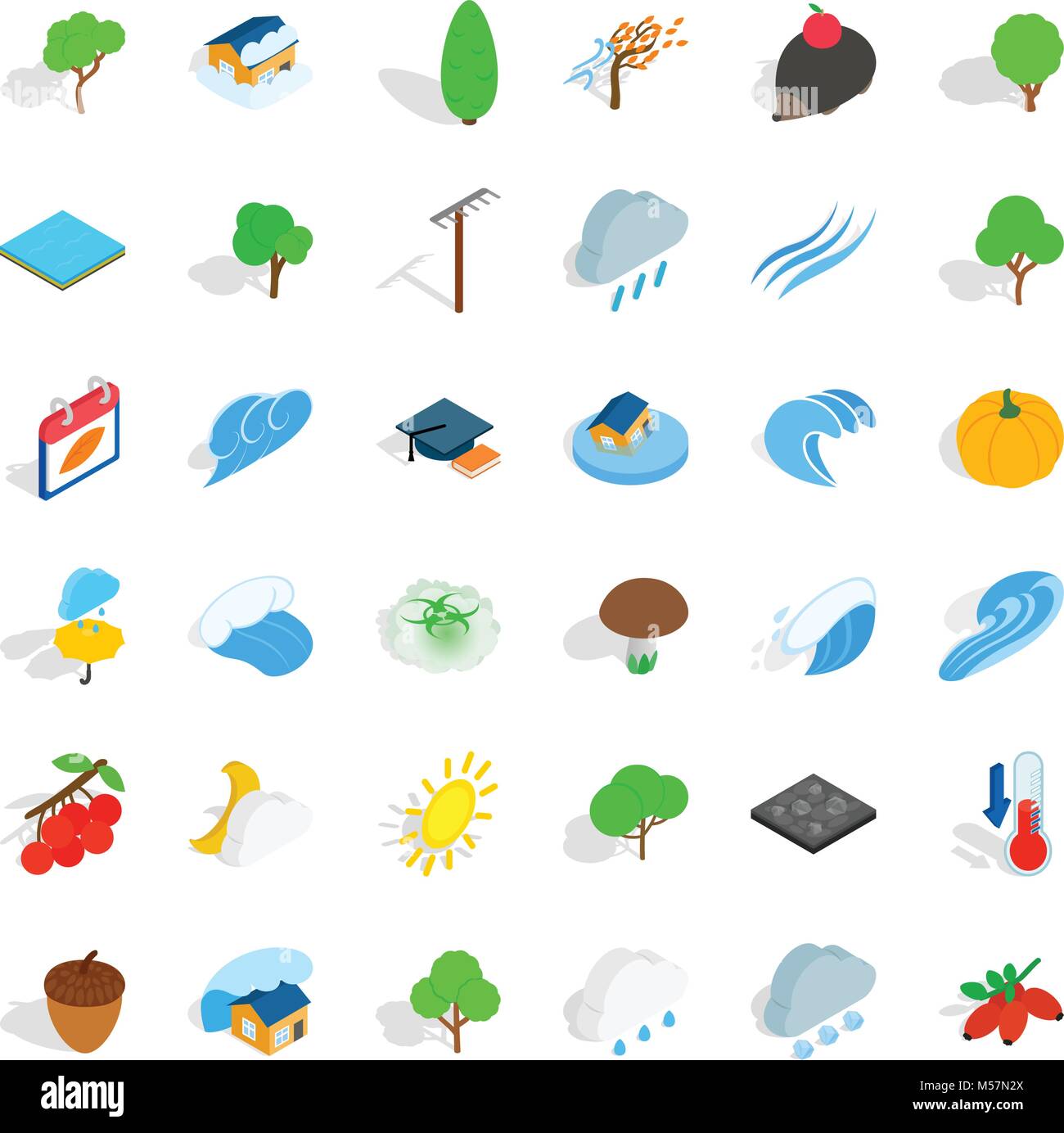 Natural land icons set, isometric style Stock Vector Image & Art - Alamy