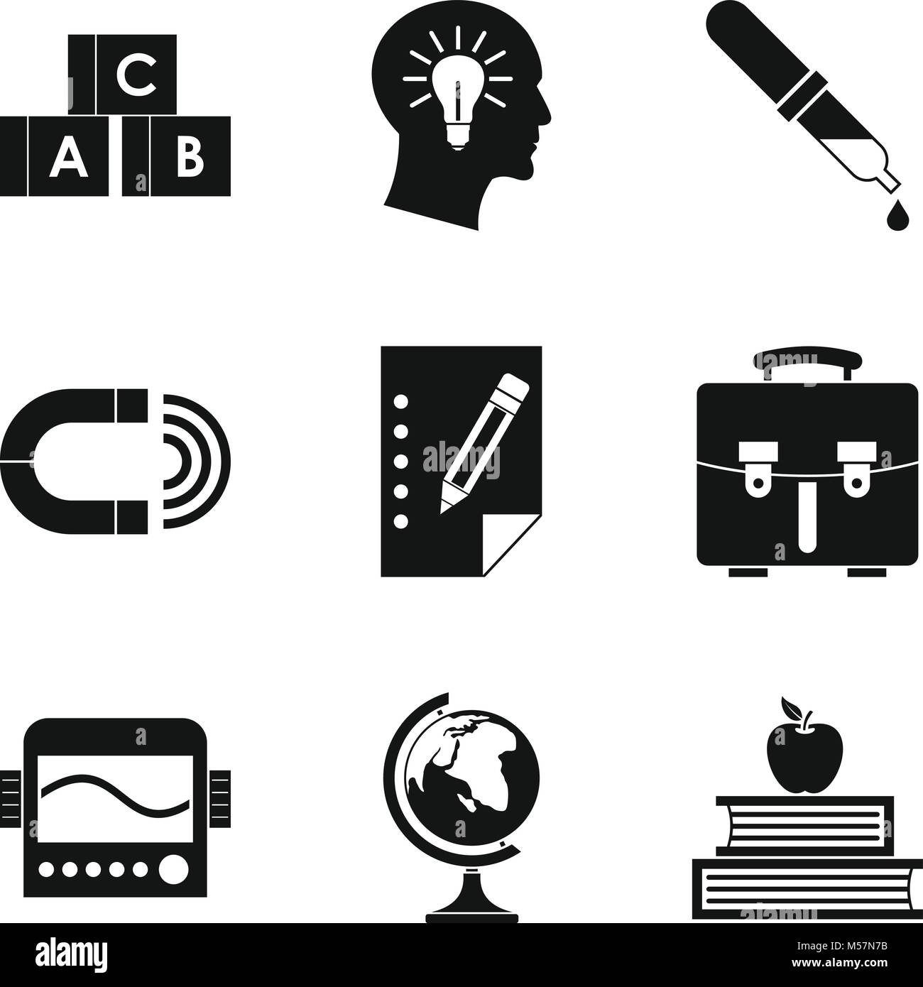 Scholarly icons set, simple style Stock Vector Image & Art - Alamy
