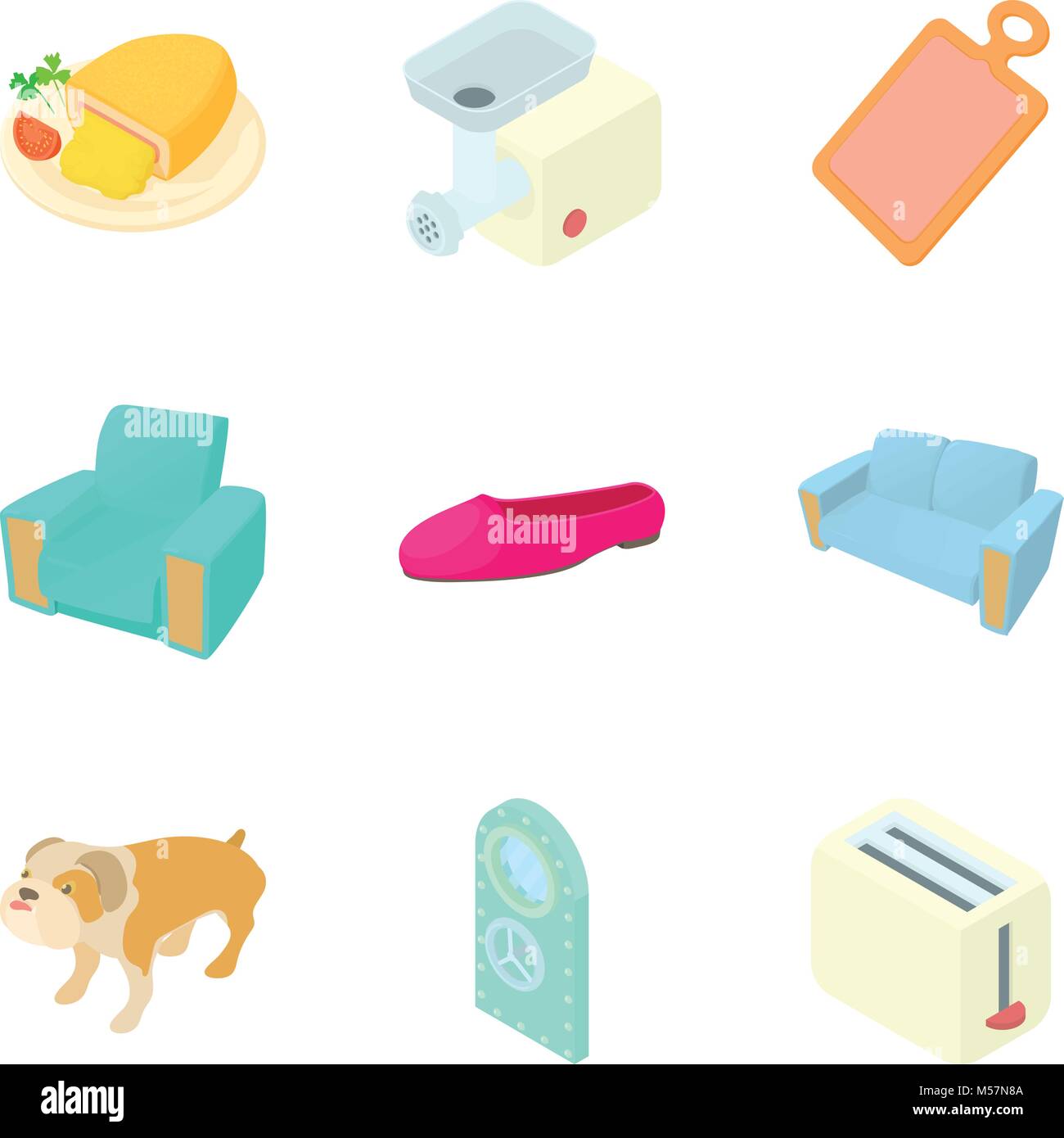 Home stuff icons set, cartoon style Stock Vector Image & Art - Alamy