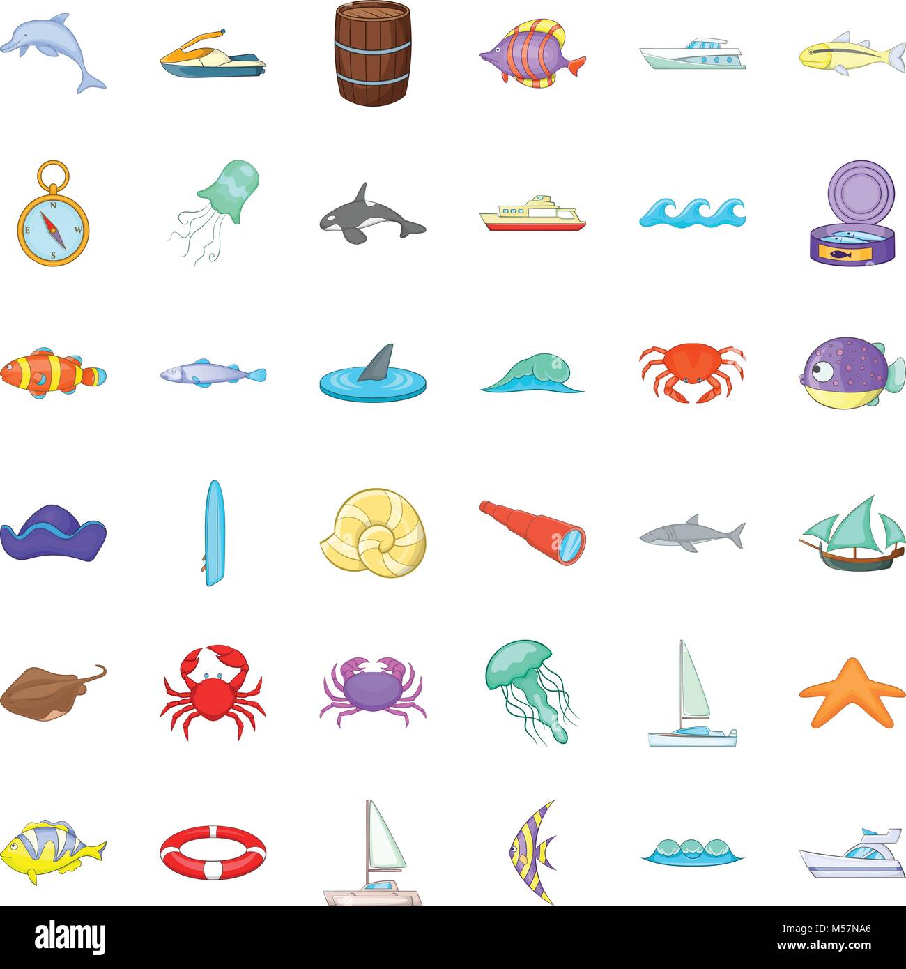 Floating icons set, cartoon style Stock Vector Image & Art - Alamy