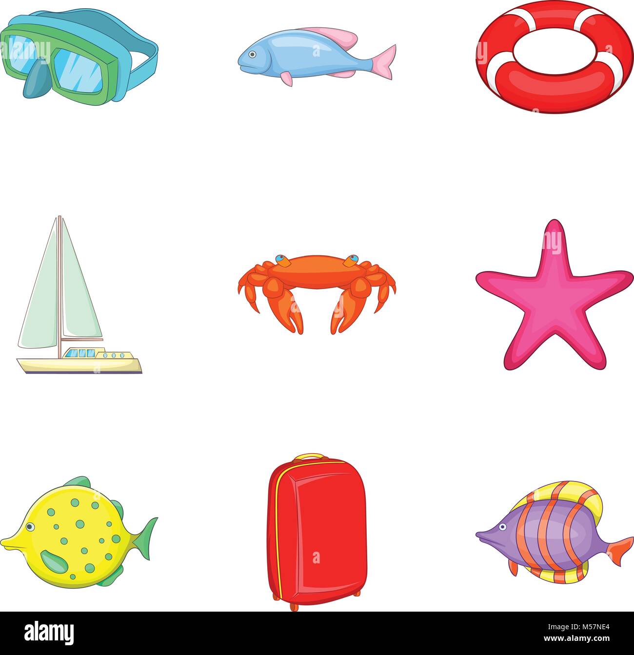 Waterside icons set, cartoon style Stock Vector Image & Art - Alamy