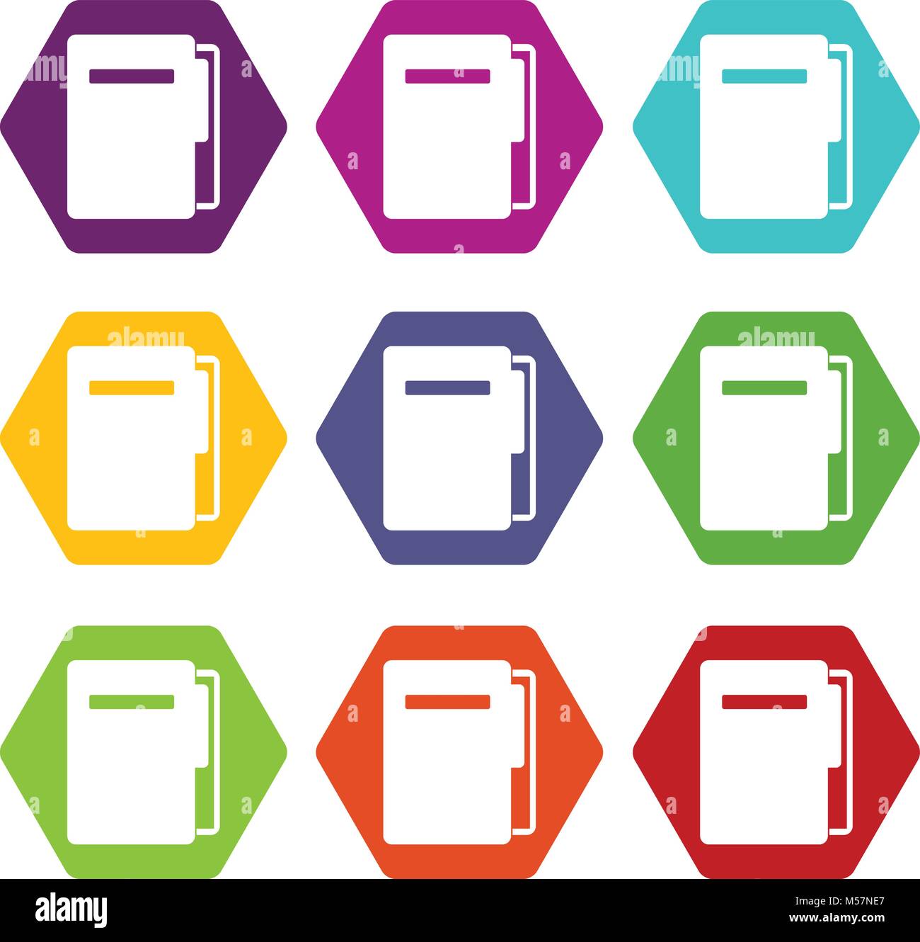 File folder icon set color hexahedron Stock Vector Image & Art - Alamy