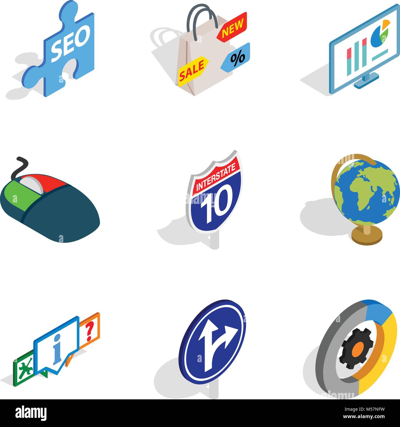 Preview icons set, isometric style Stock Vector Image & Art - Alamy