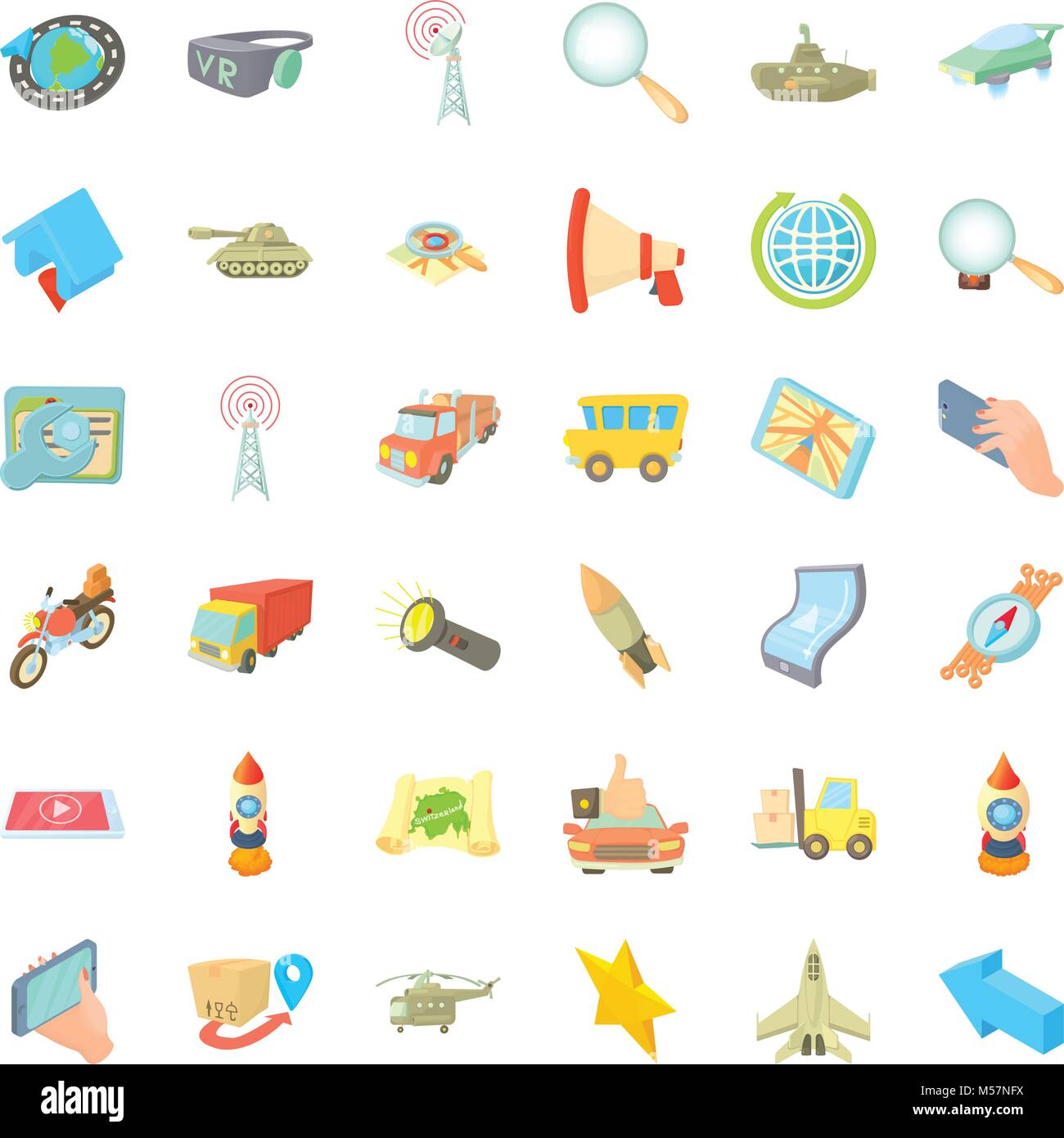 Navigation tools icons set, cartoon style Stock Vector Image & Art - Alamy