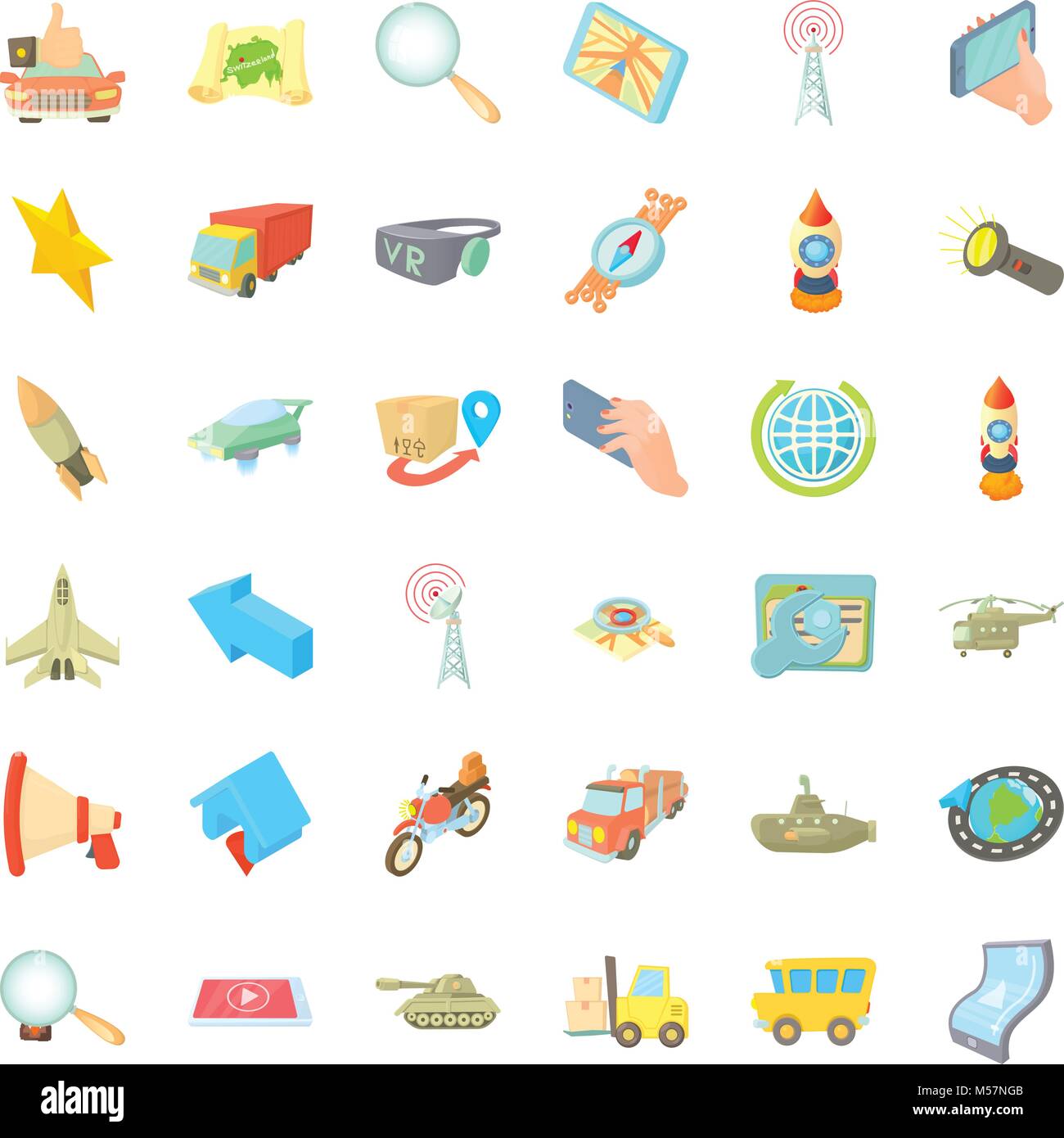 Movement icons set, cartoon style Stock Vector Image & Art - Alamy