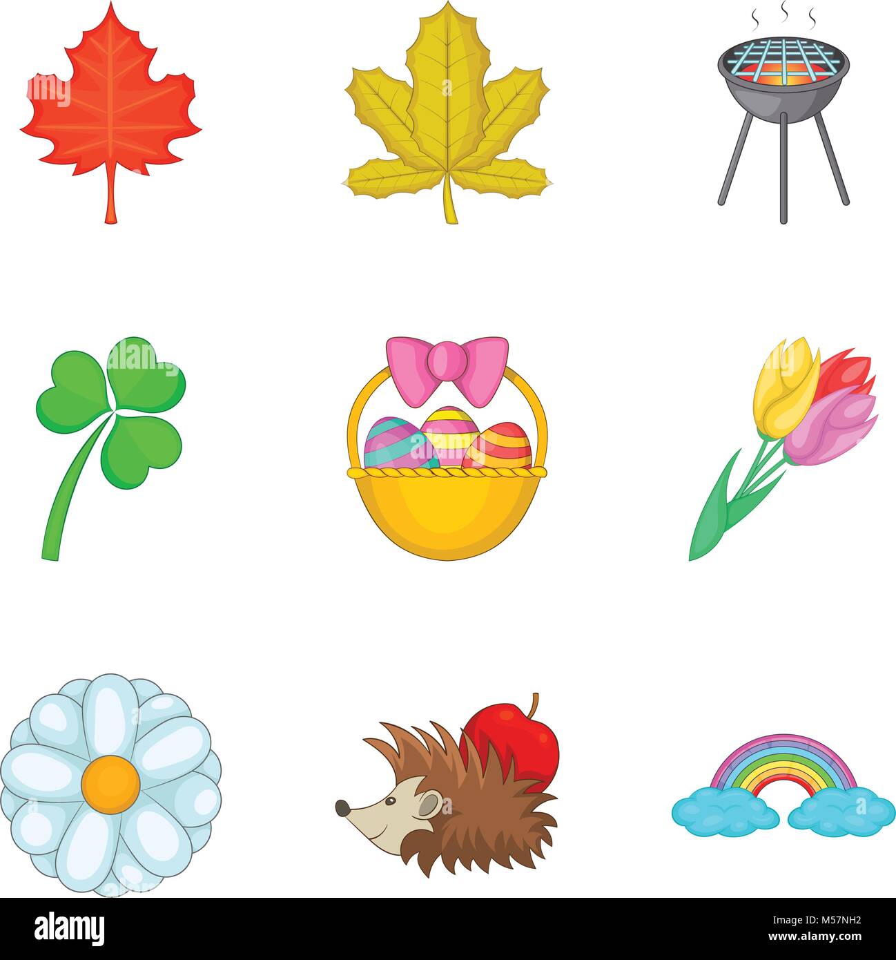 Early spring icons set, cartoon style Stock Vector Image & Art - Alamy