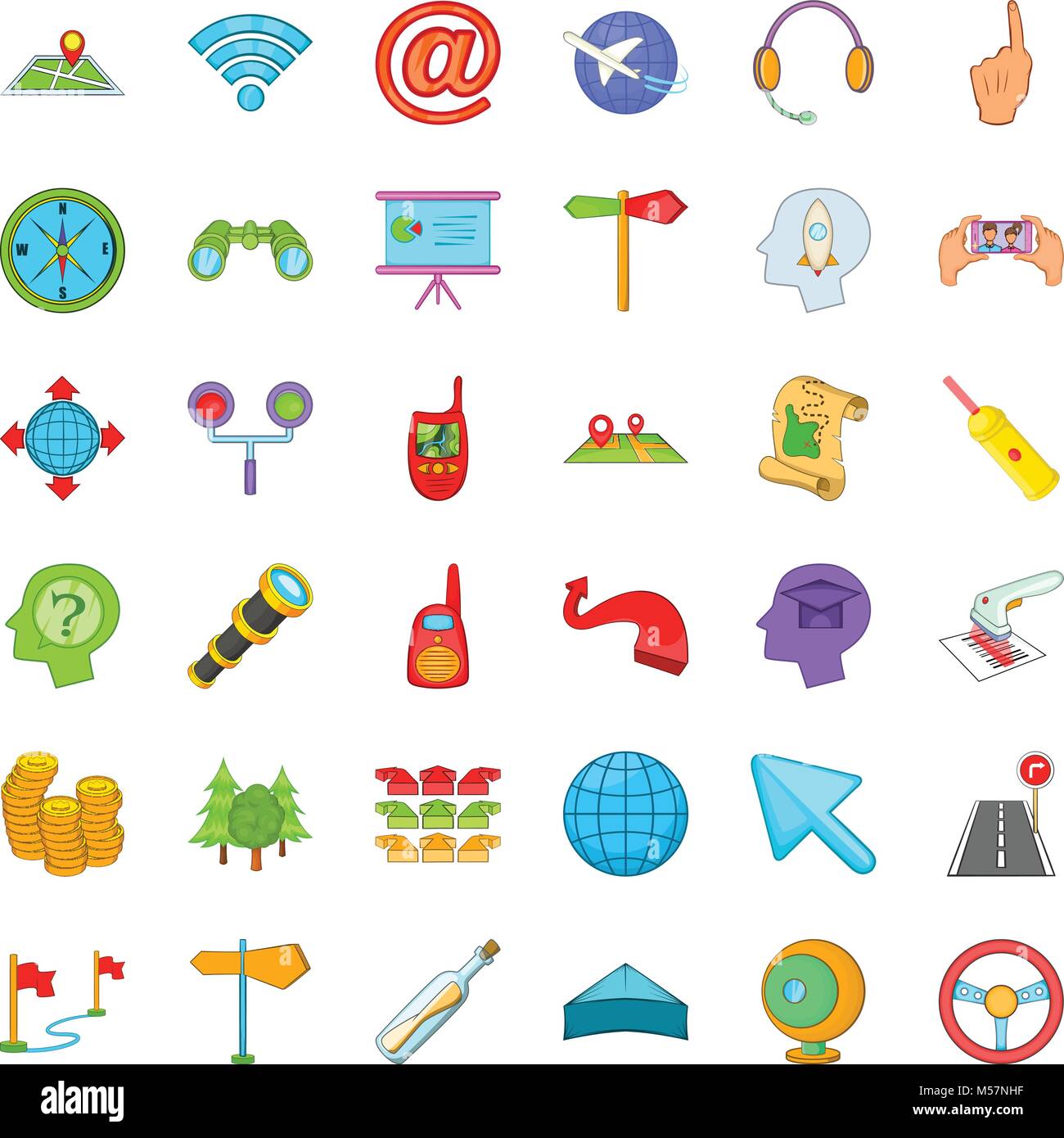 Trajectory icons set, cartoon style Stock Vector Image & Art - Alamy