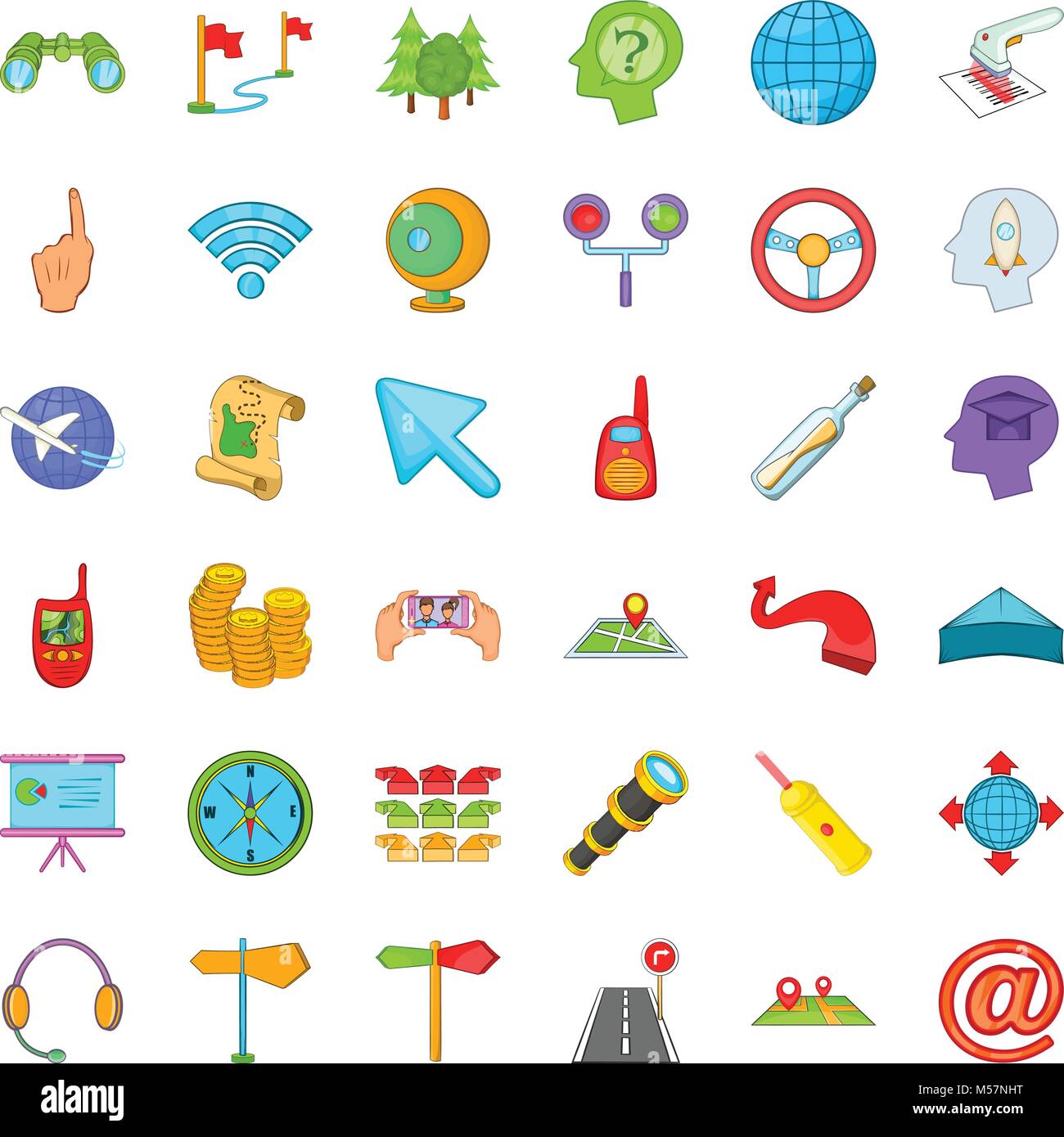 Trajectory of motion icons set, cartoon style Stock Vector Image & Art ...