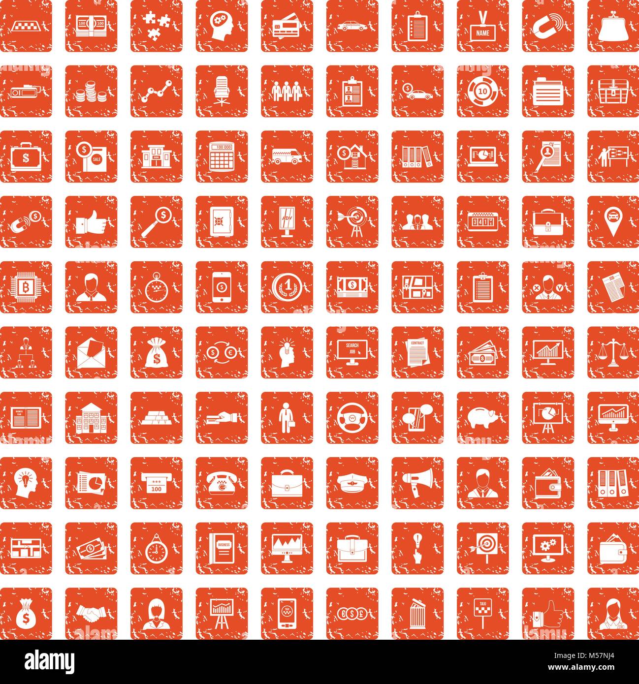 100 business group icons set grunge orange Stock Vector Image & Art - Alamy
