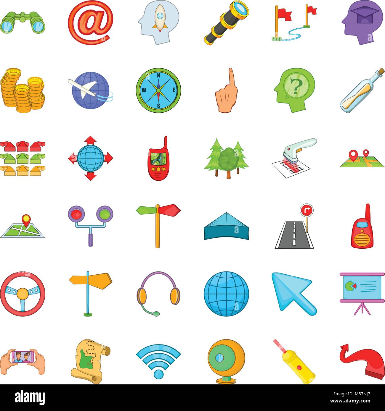 Line of movement icons set, cartoon style Stock Vector Image & Art - Alamy