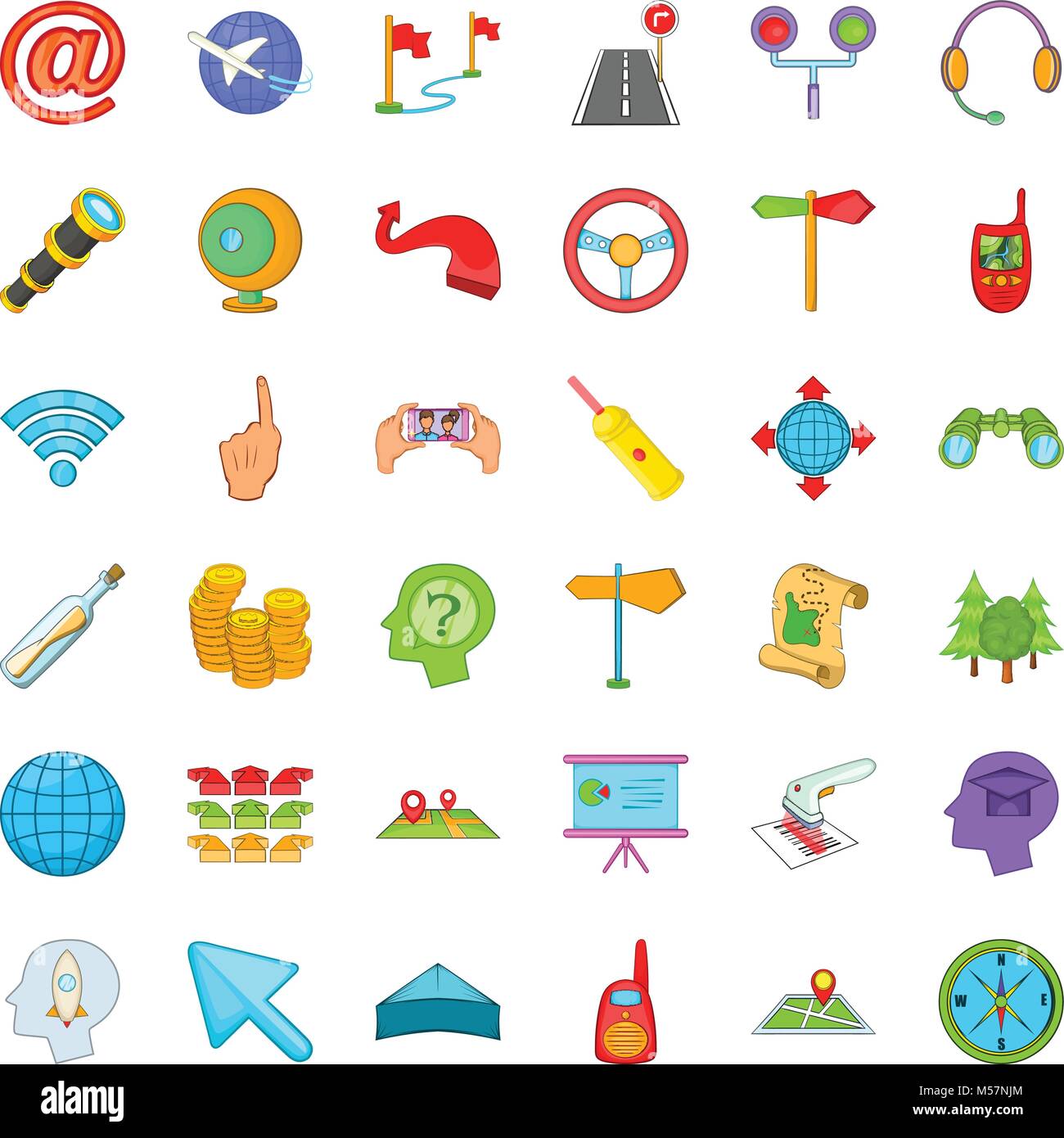 Path icons set, cartoon style Stock Vector Image & Art - Alamy