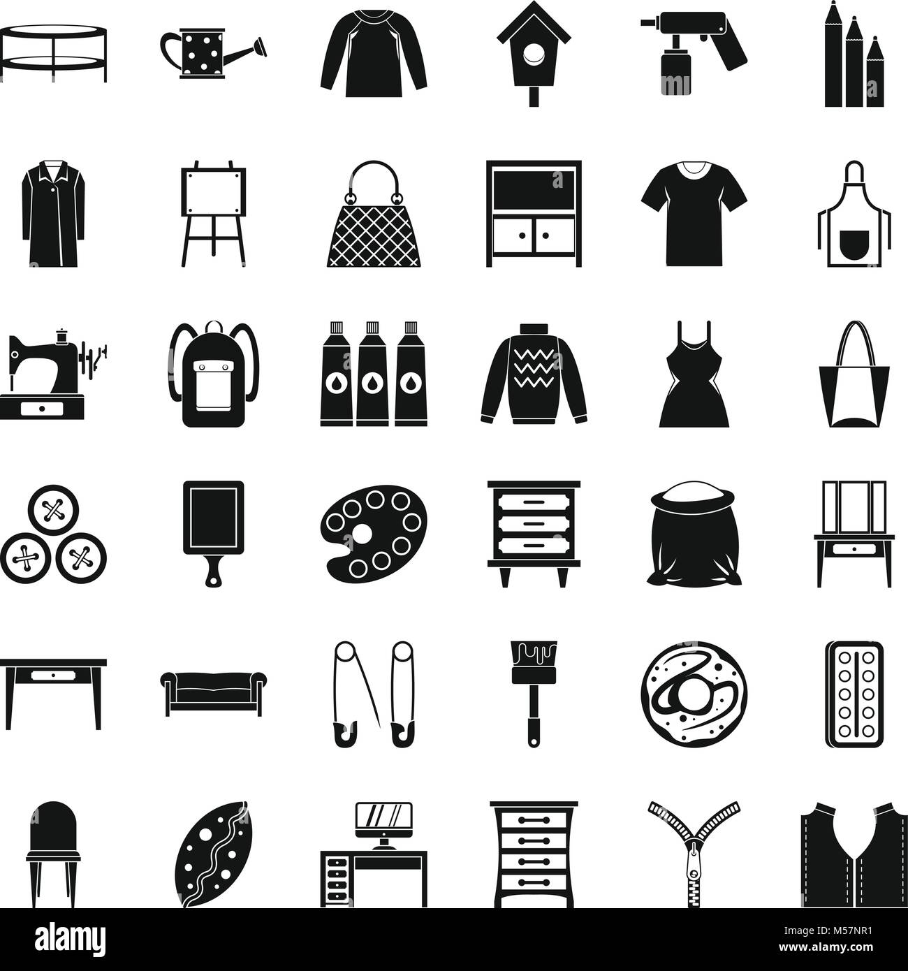 Embroidery icons set, simple style Stock Vector Image & Art - Alamy