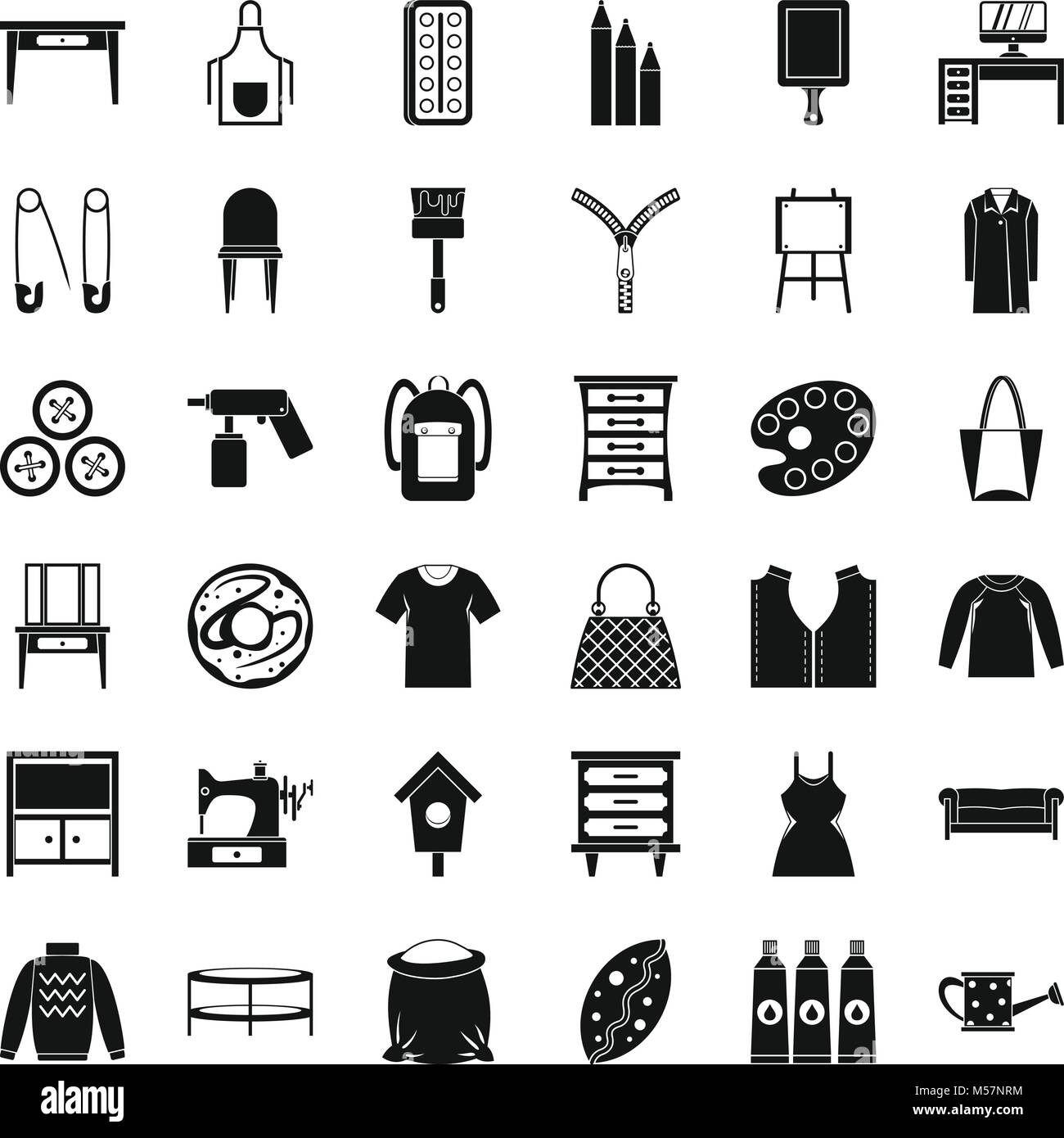 Sewing icons set, simple style Stock Vector Image & Art - Alamy