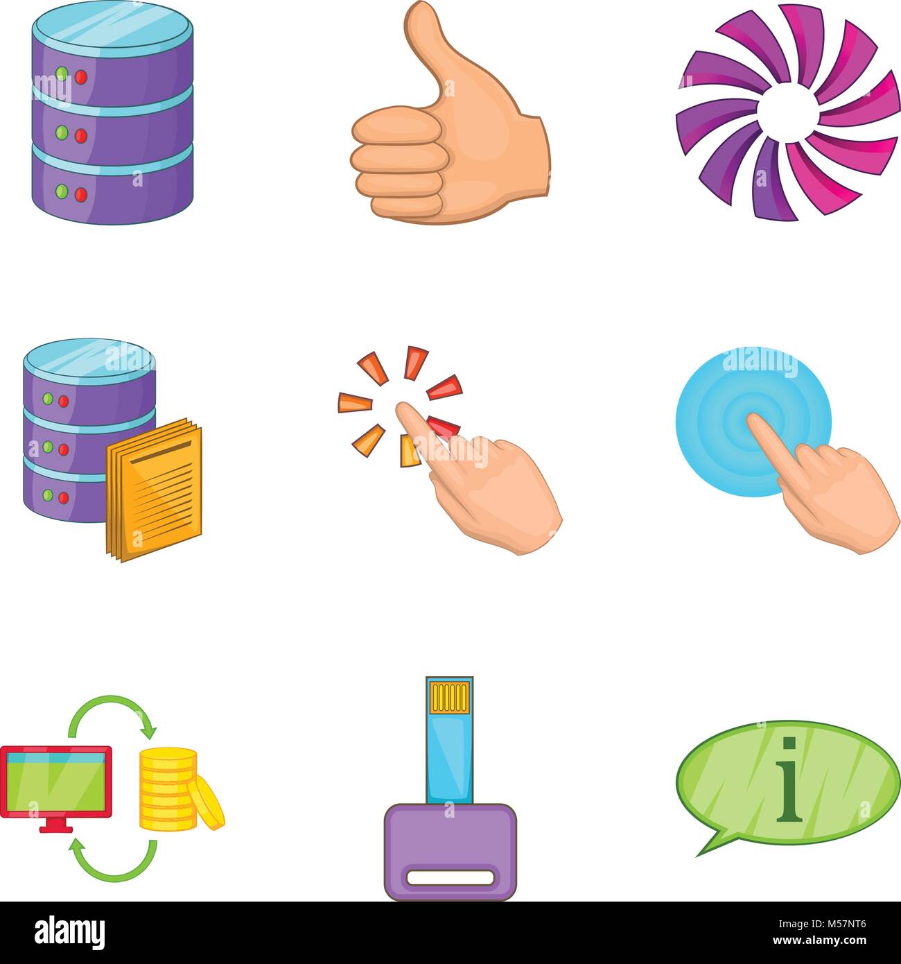 Web data icons set, cartoon style Stock Vector Image & Art - Alamy