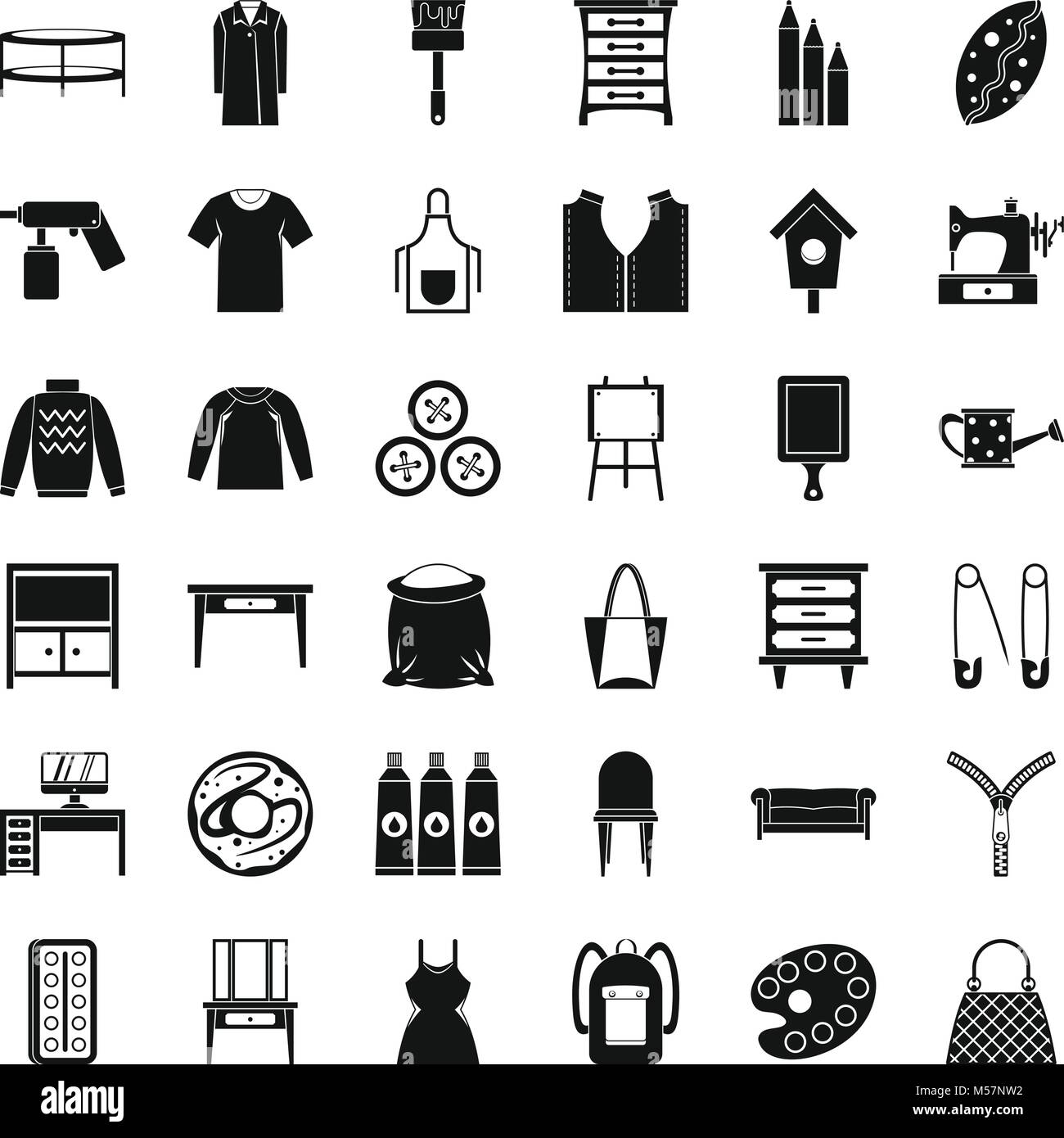 Item of clothing icons set, simple style Stock Vector Image & Art - Alamy