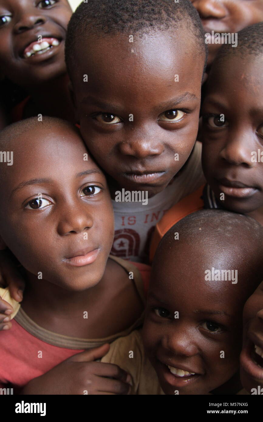 Kids in Africa making faces at the camera Stock Photo - Alamy