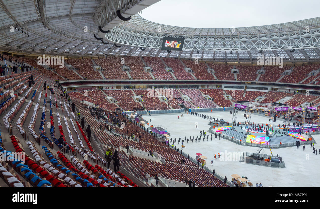November 4, 2017 Moscow, Russia. The stands of the Luzhniki stadium in ...