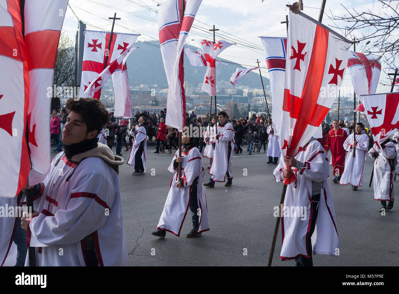 January 7, 2014. Tbilisi, Georgia. The participants of the Christmas ...