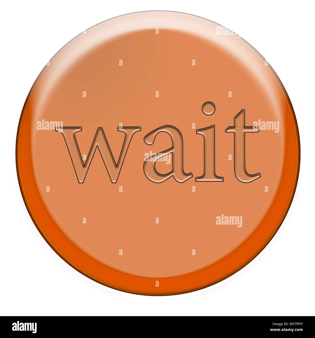wait button on white background Stock Photo - Alamy