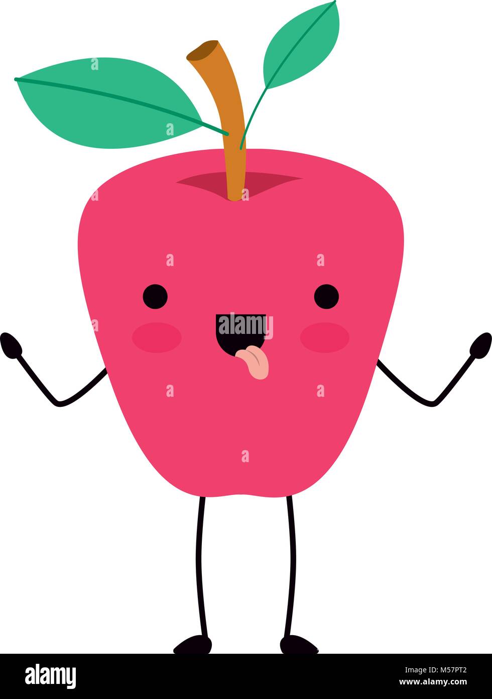 apple comic character fresh fruit icon Stock Vector Image & Art - Alamy