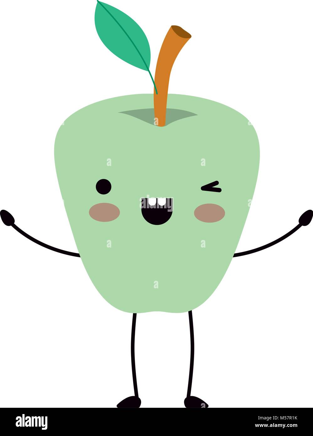 apple comic character fresh fruit icon Stock Vector Image & Art - Alamy