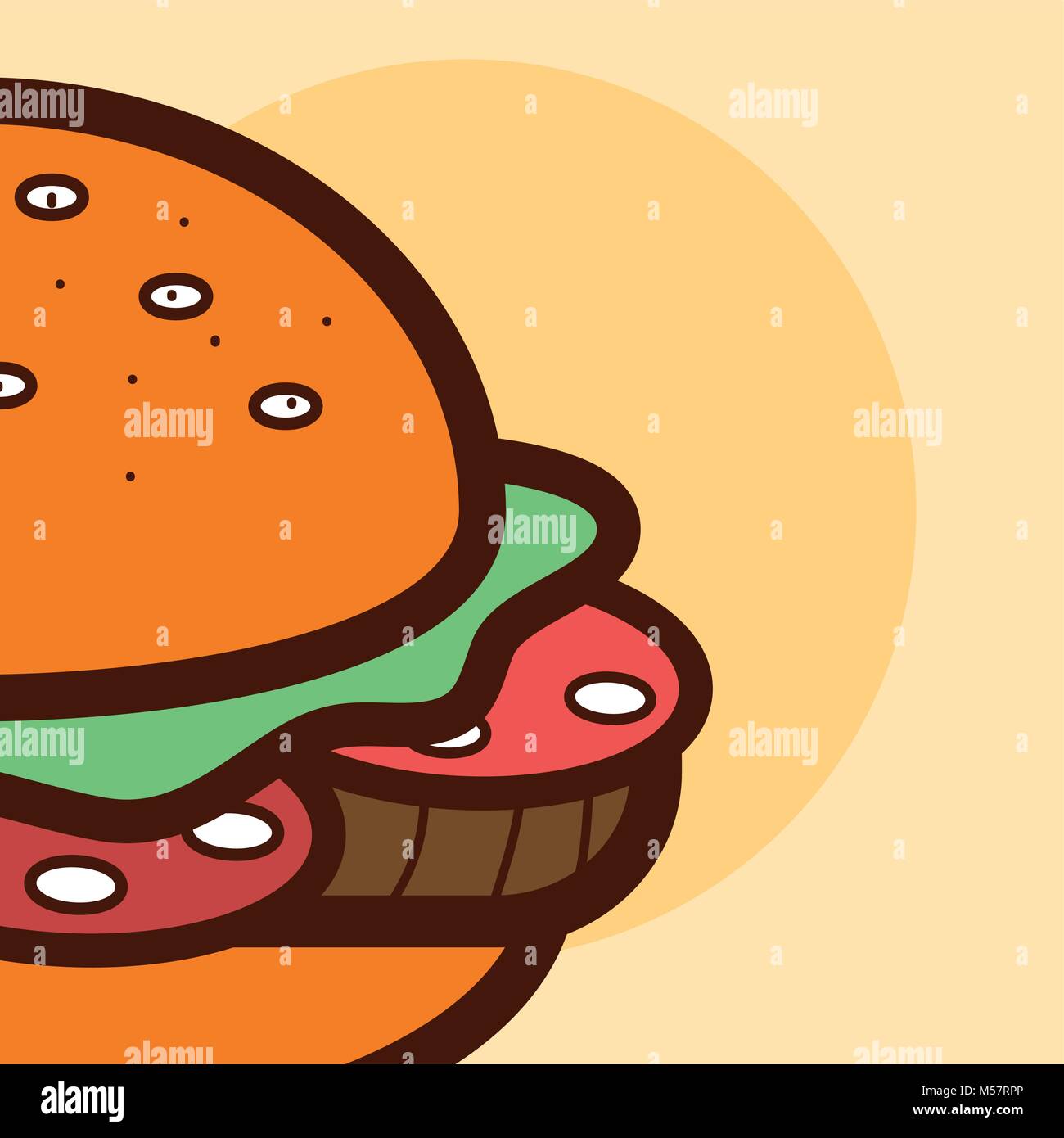 Hamburger fast food cartoon close up Stock Vector Image & Art - Alamy
