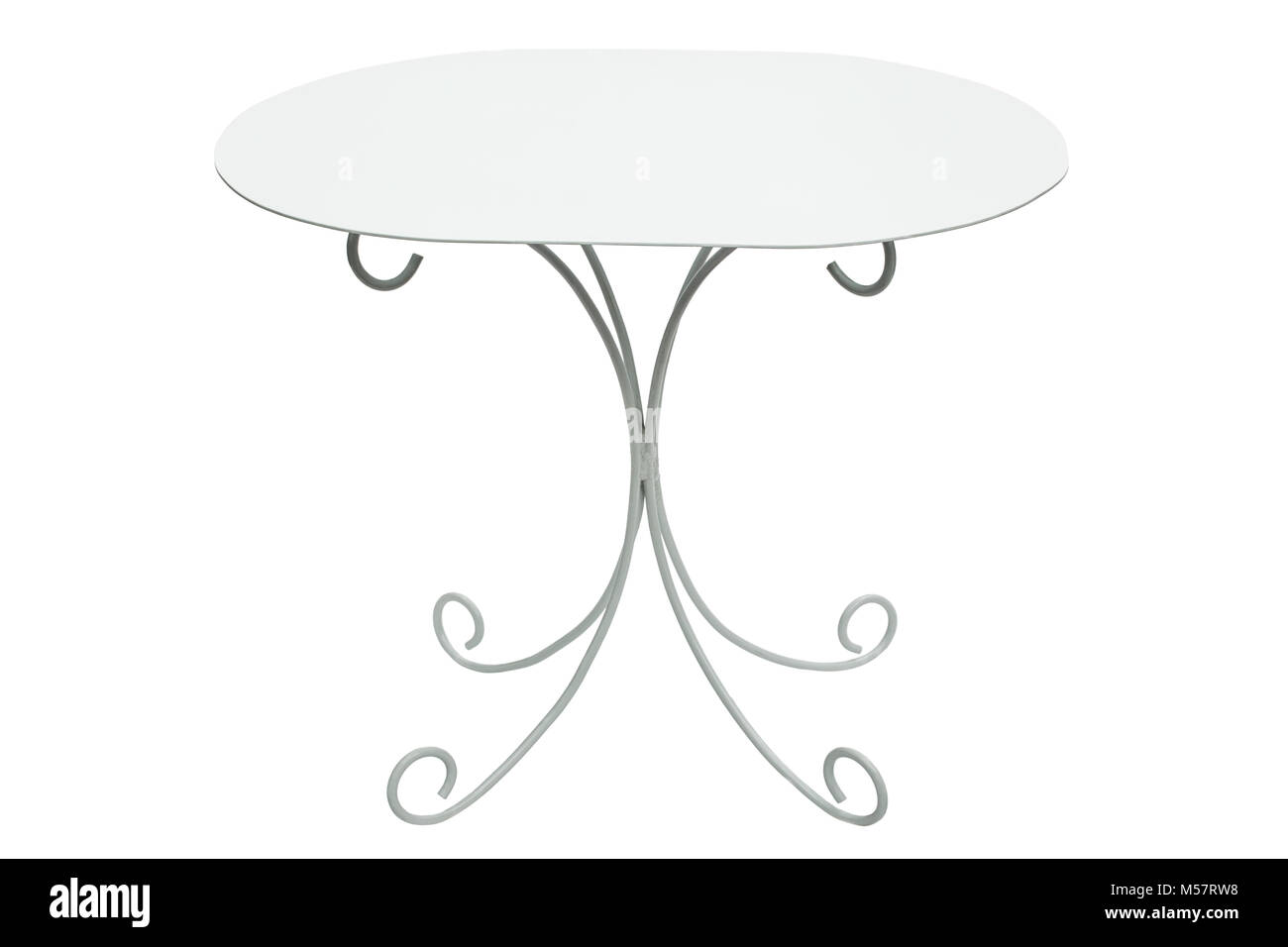 White round coffee table, isolated on a white background Stock Photo ...