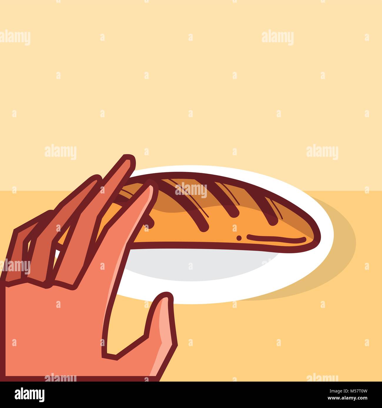 Hand holding bread Stock Vector Image & Art - Alamy
