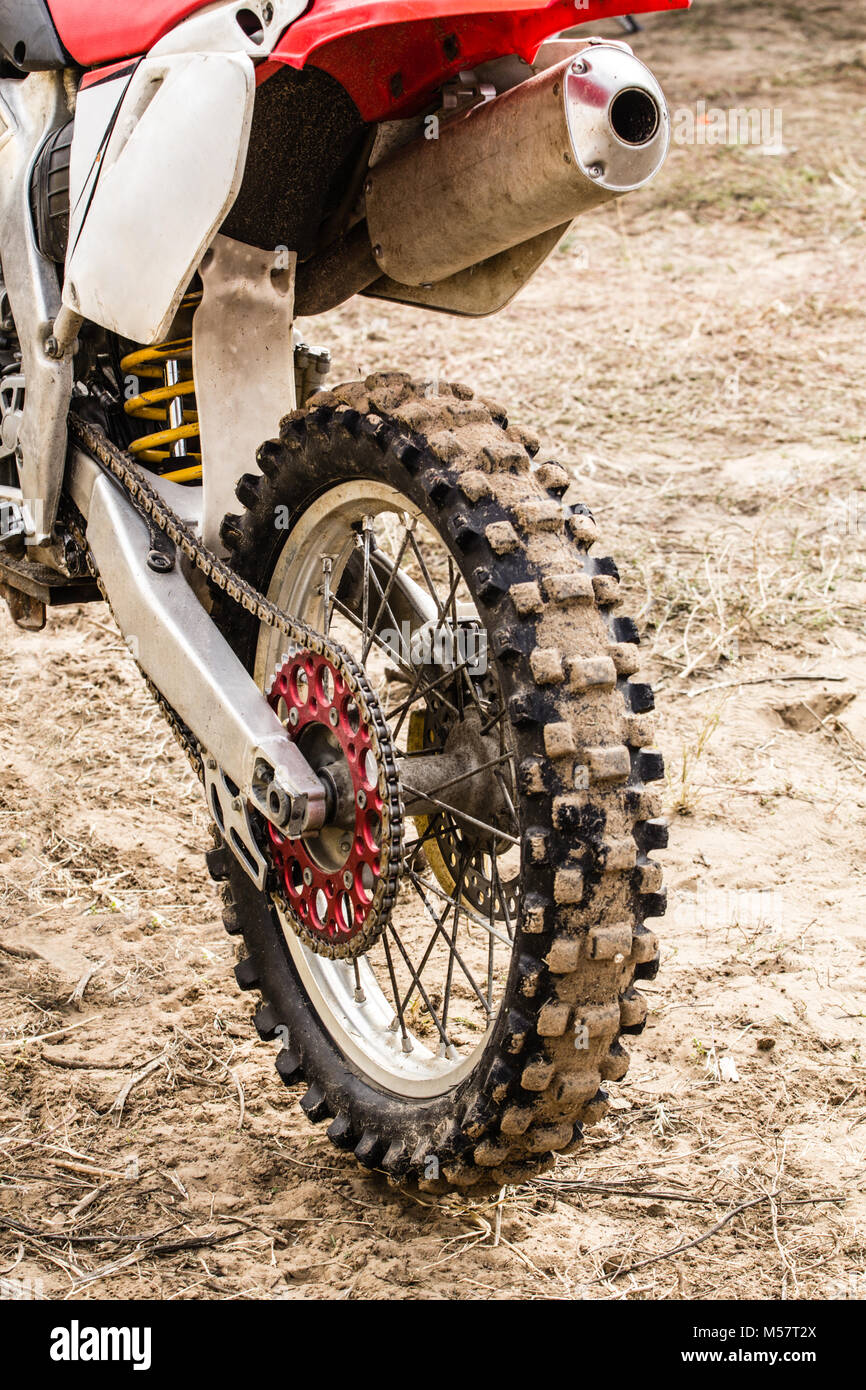 Rear wheel of a sports motorcycle close-up Stock Photo - Alamy