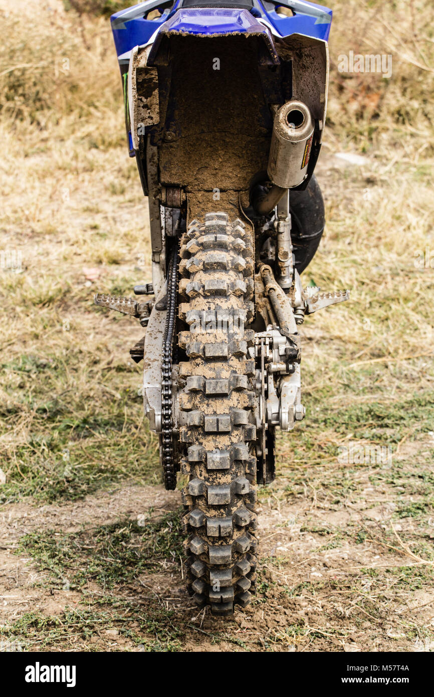 Rear wheel of a sports motorcycle close-up Stock Photo - Alamy
