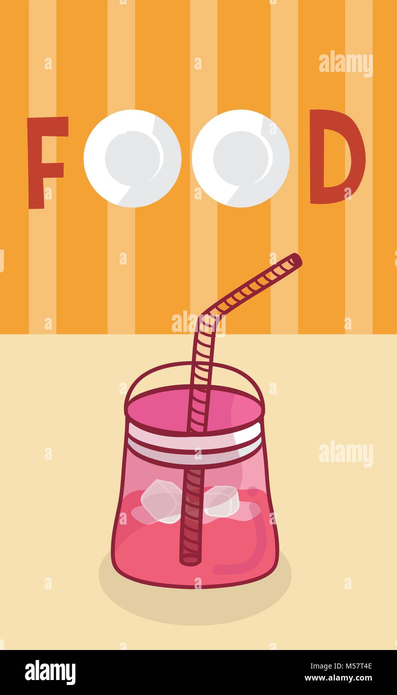 Juice cup with straw cartoon menu cover Stock Vector Image & Art - Alamy