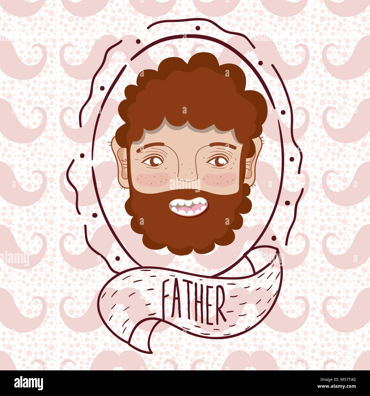 Father face cartoon over mustaches background Stock Vector Image & Art ...