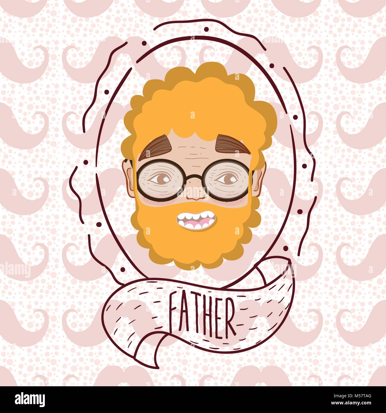 Father face cartoon over mustaches background Stock Vector Image & Art ...