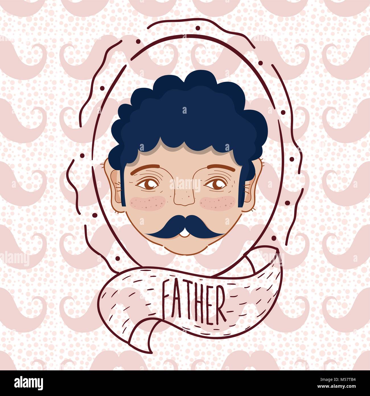 Father face cartoon over mustaches background Stock Vector Image & Art ...