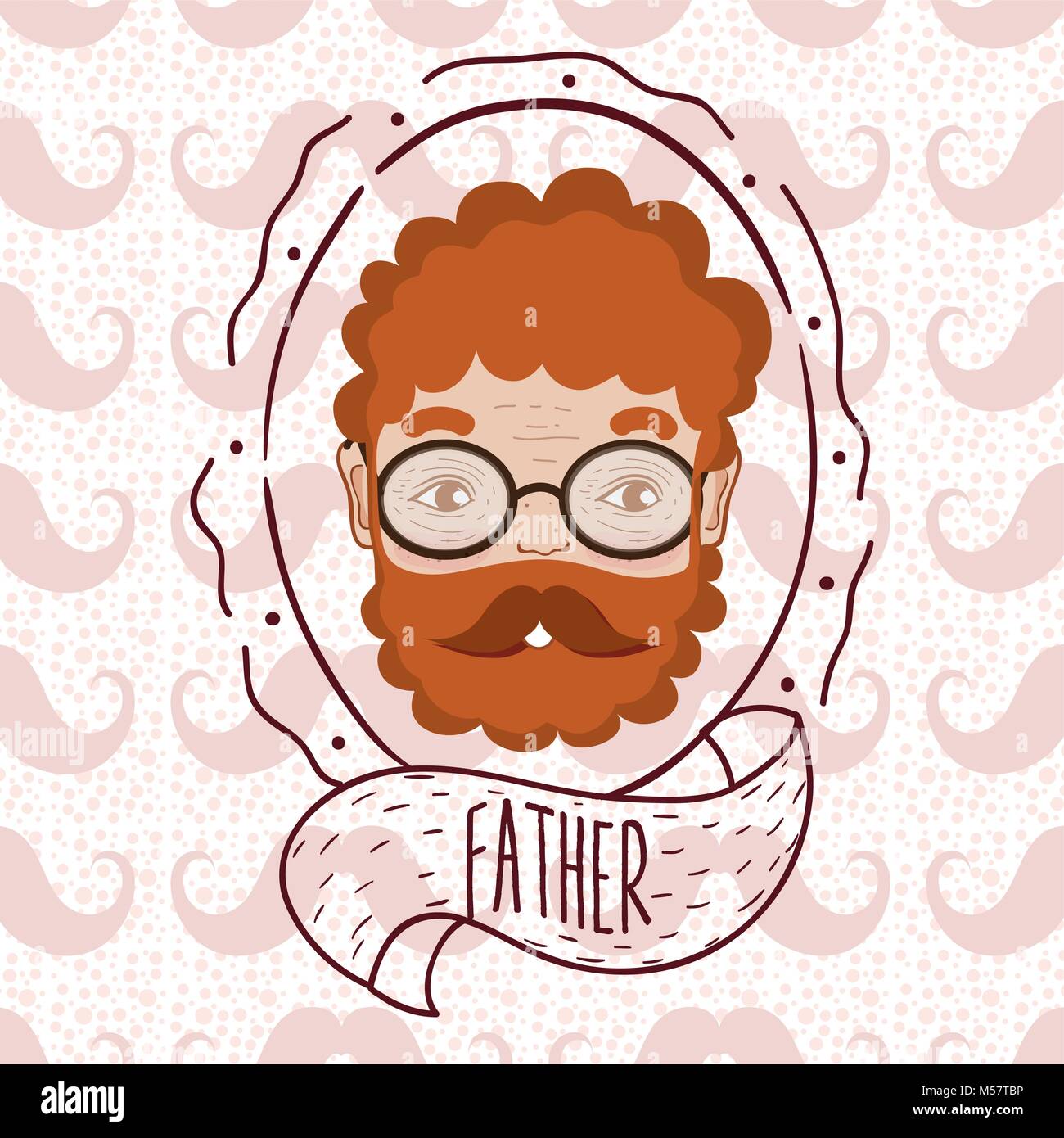 Father face cartoon over mustaches background Stock Vector Image & Art ...