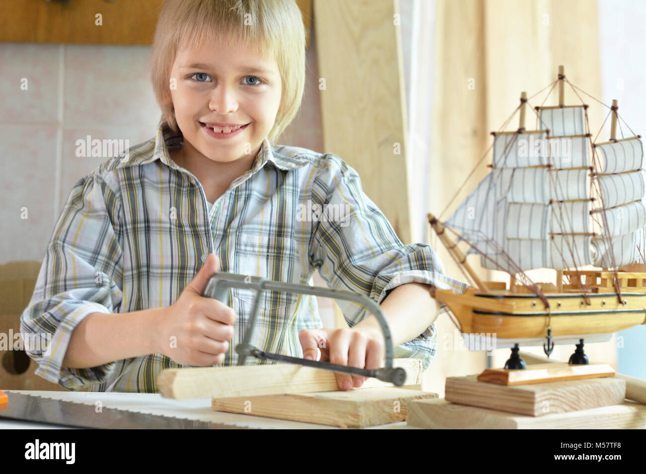 Young Boy Model Ship Stock Photos & Young Boy Model Ship Stock Images ...