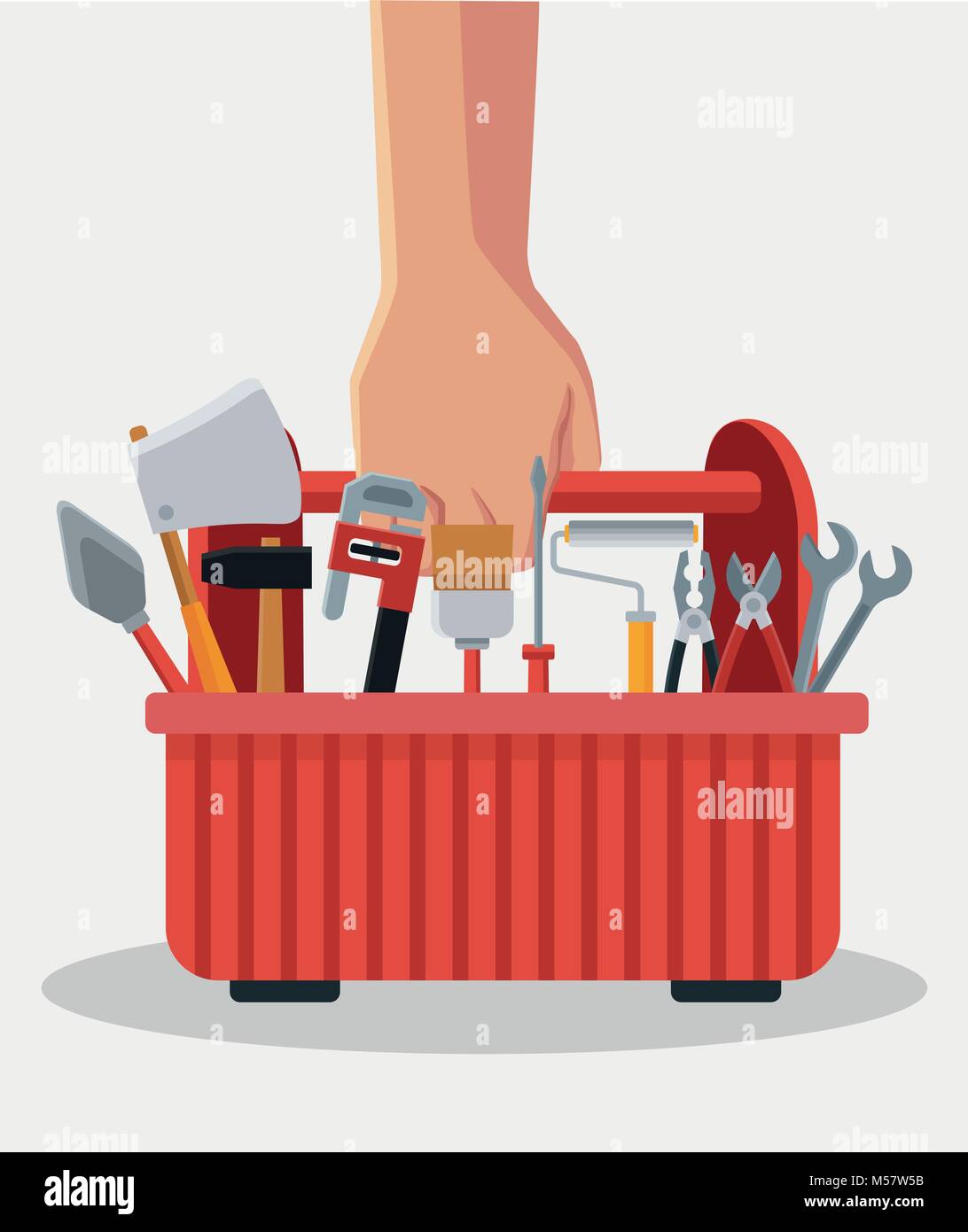 Hand with toolbox Stock Vector Image & Art - Alamy
