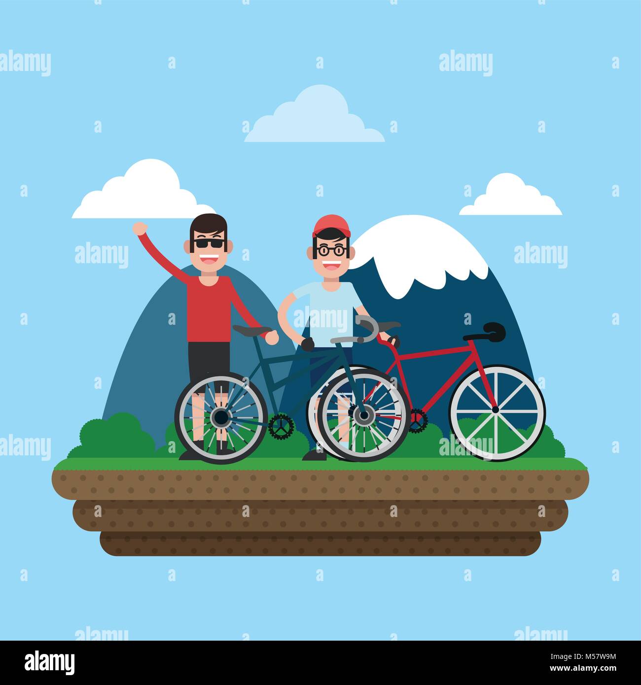 Friends on bikes Stock Vector Image & Art - Alamy
